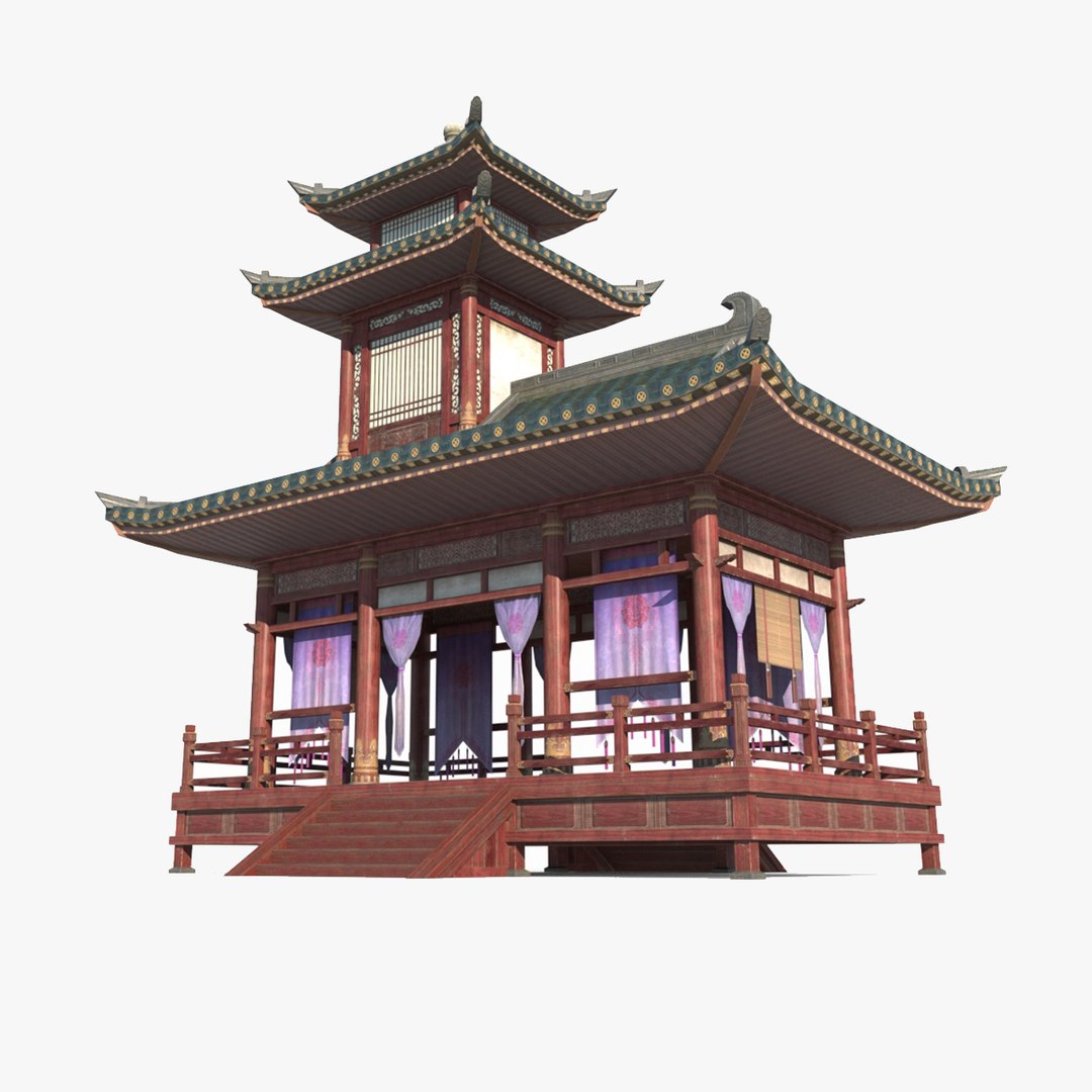 3D Model Asian Ancient Architecture Leisure Room - TurboSquid 2050869