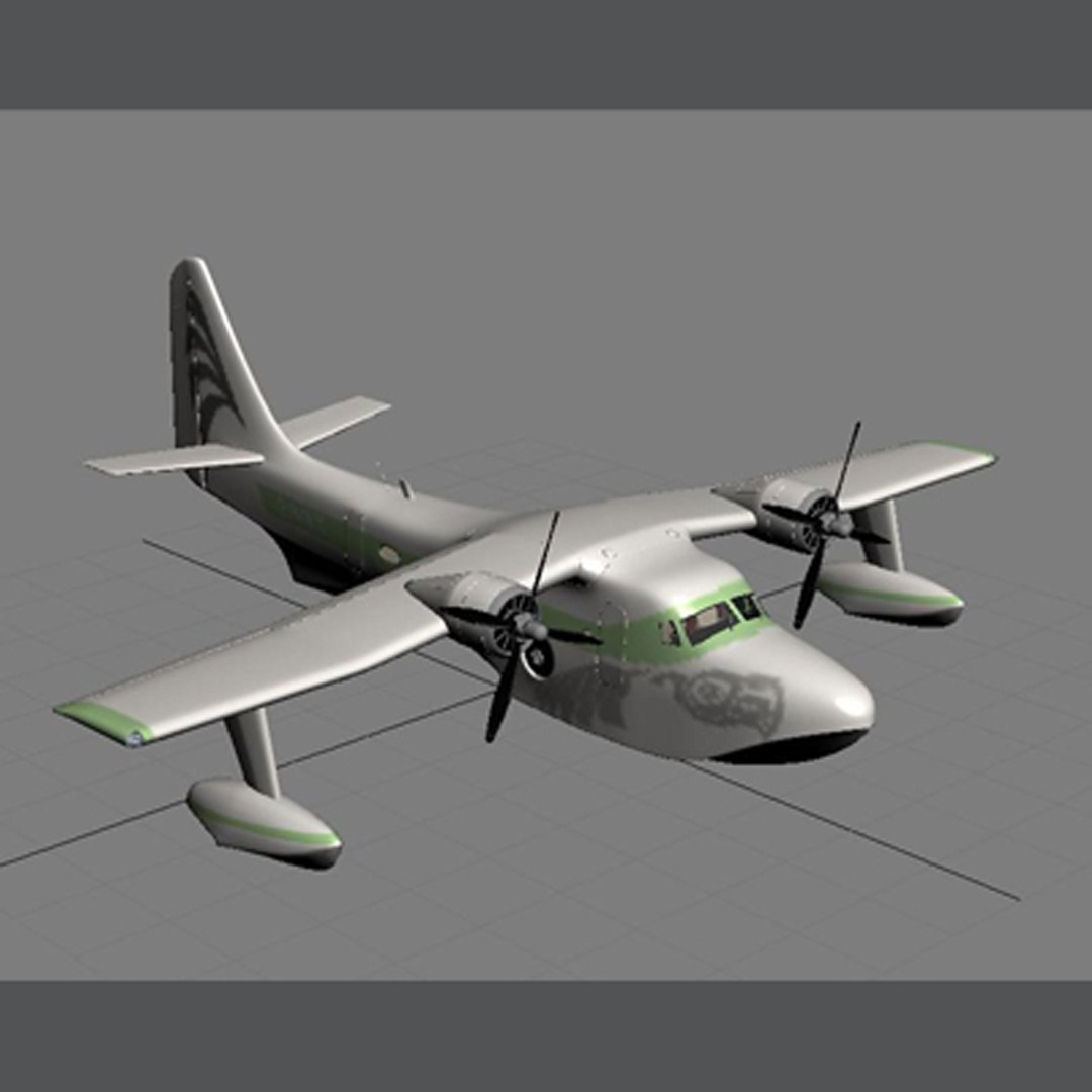 3d seaplane sea model