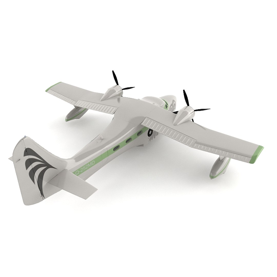 3d seaplane sea model