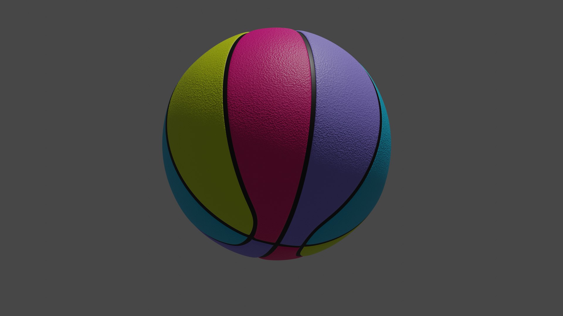 3D Basketball Green Magenta Purple And Cyan Model - TurboSquid 2136495
