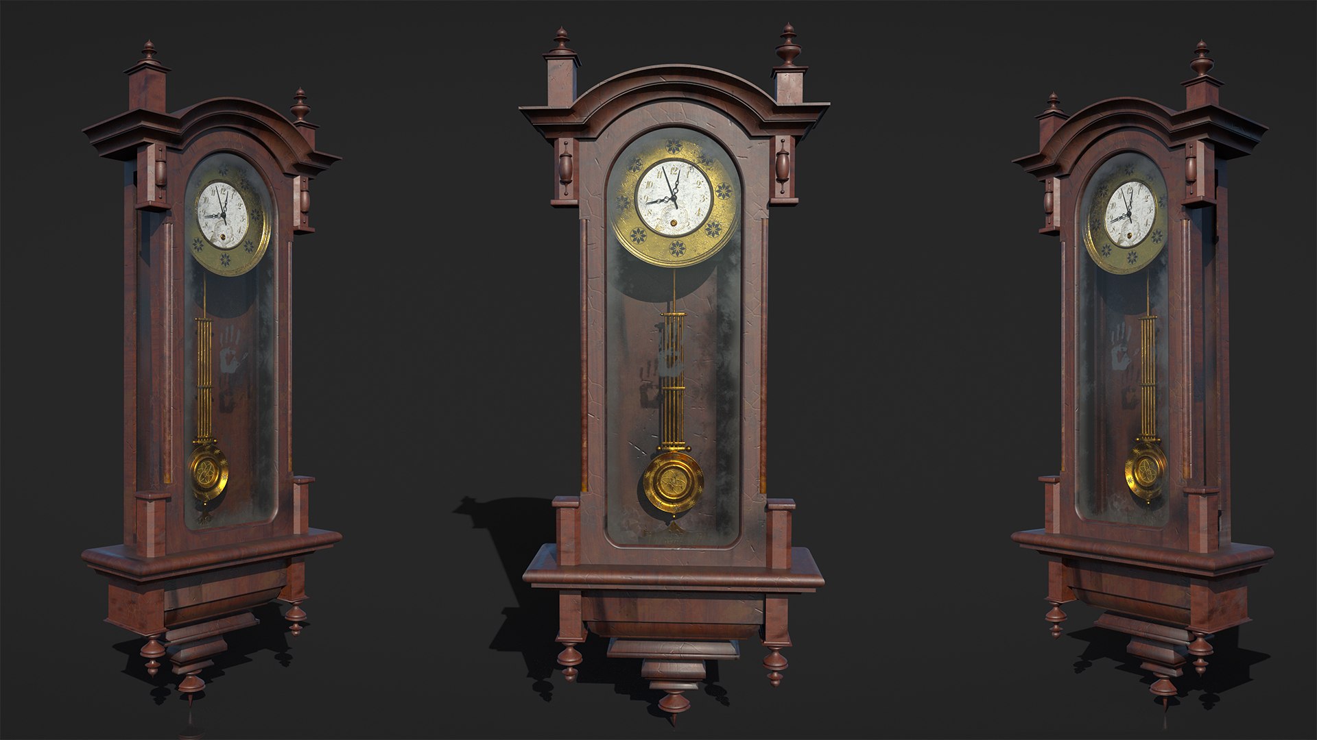 3D Grandfather Clock Model - TurboSquid 1713316