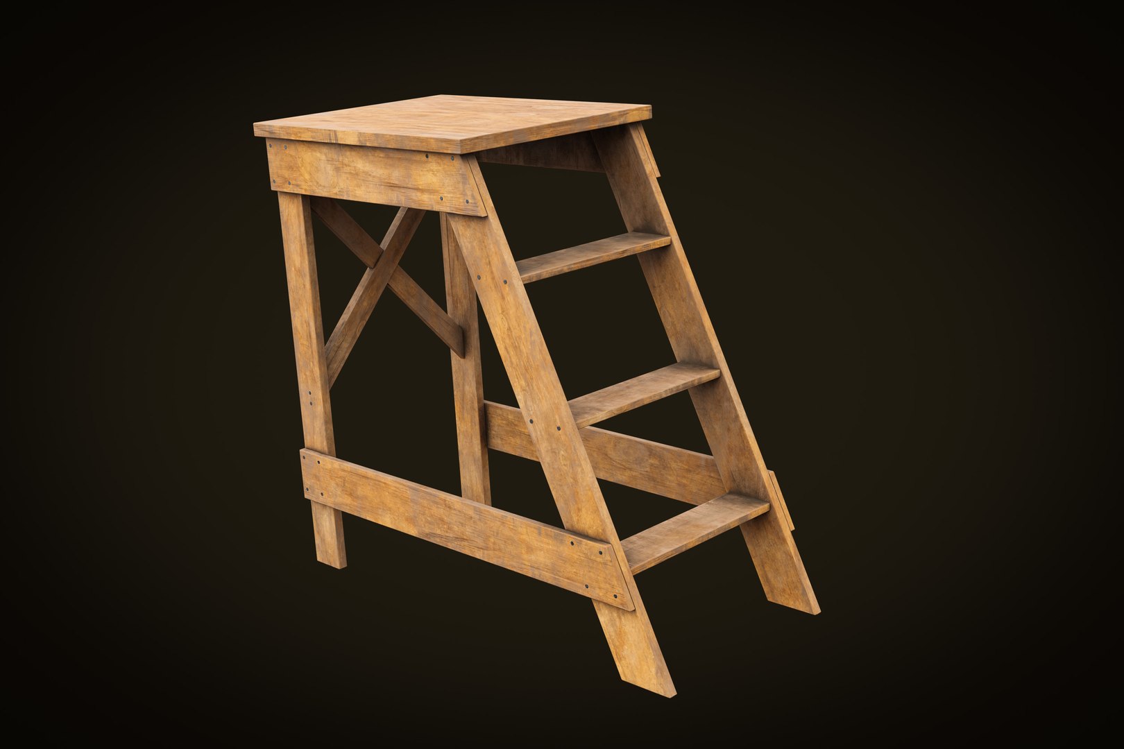 3D Wooden Stepladder PBR Low-poly 3D Model Model - TurboSquid 2259201