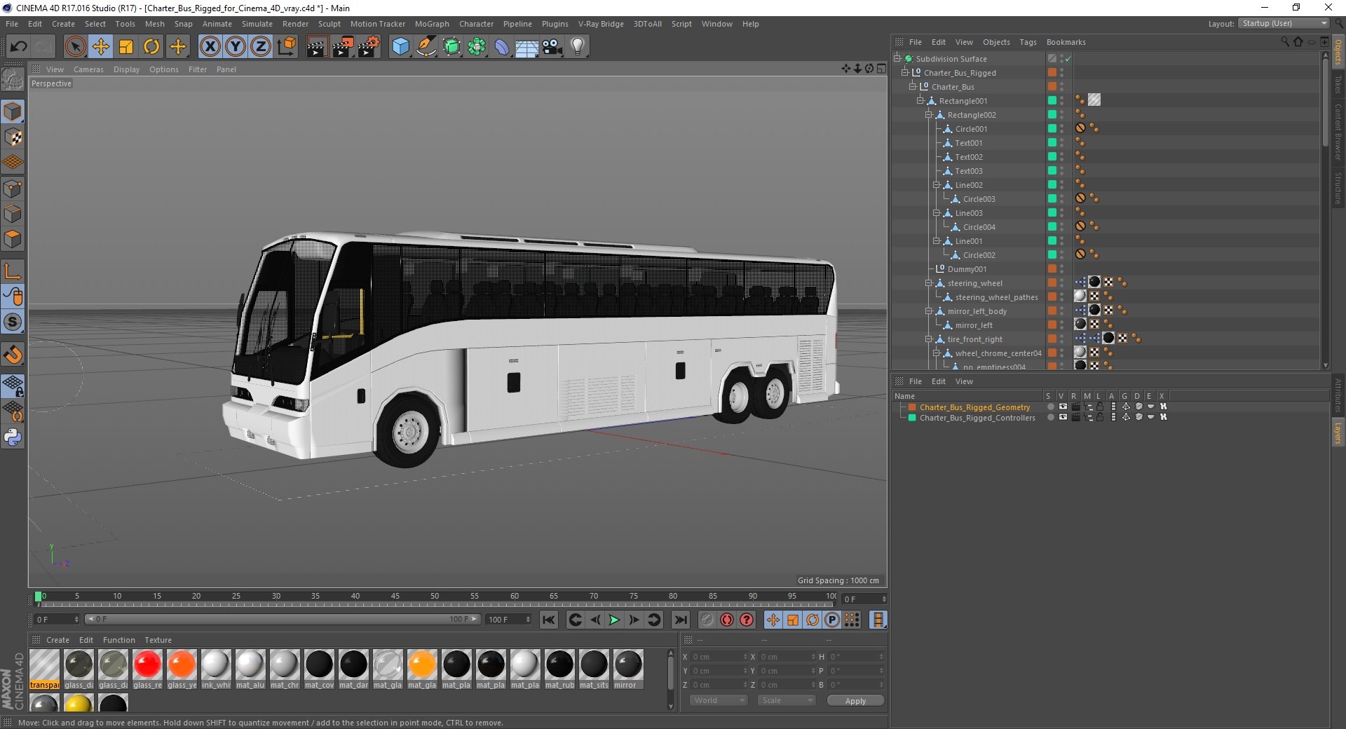 3D Charter Bus Rigged For Cinema 4D - TurboSquid 2127738