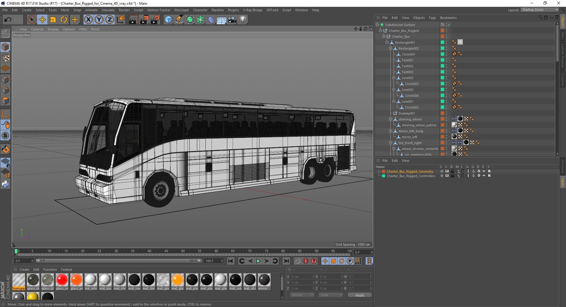3D Charter Bus Rigged For Cinema 4D - TurboSquid 2127738