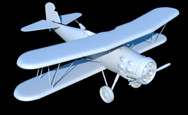 3d curtis f8c-4 biplane model
