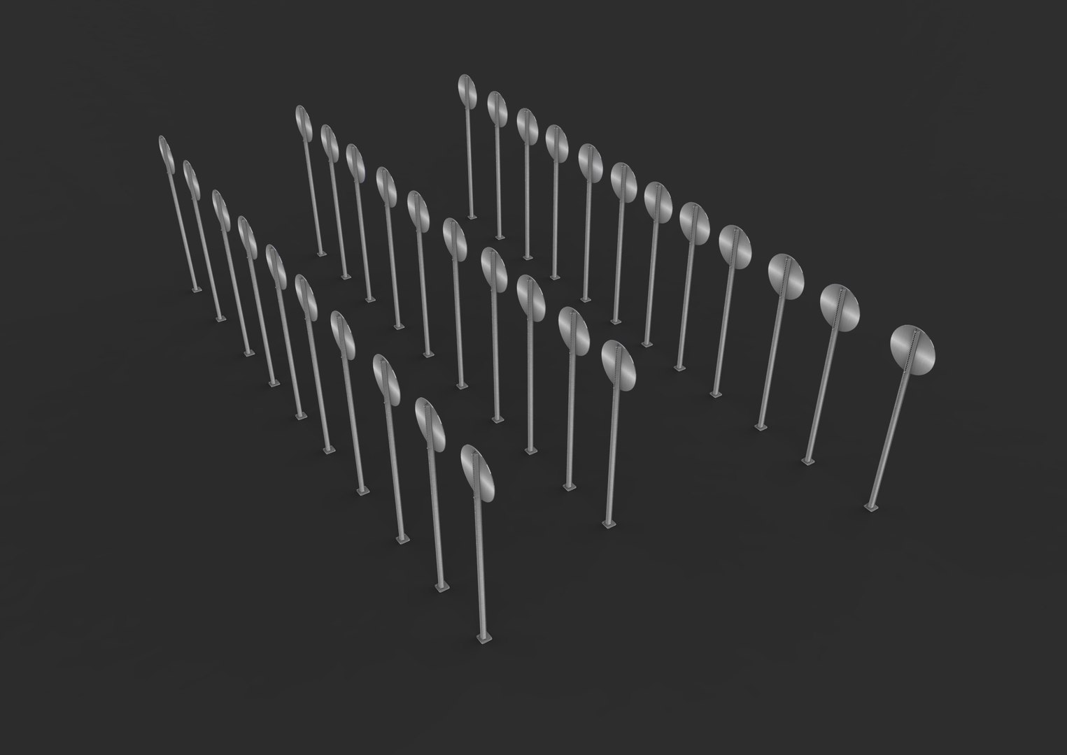 Traffic Signs Blue 32 Pieces 3D - TurboSquid 1733318