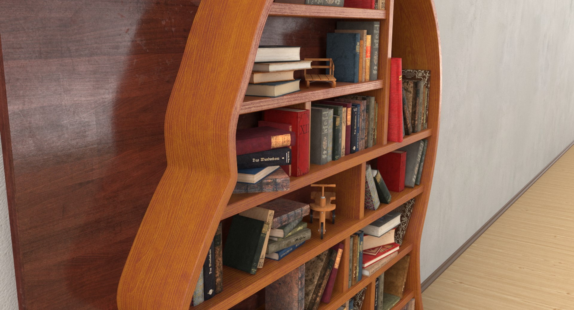 3D Book Shelf - TurboSquid 1369835