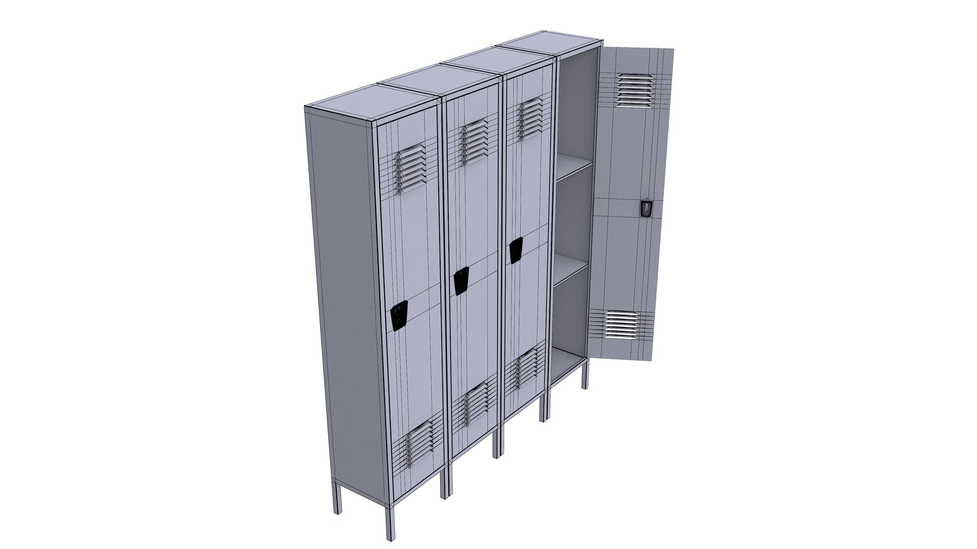 3D School Lockers - Yellow Model - TurboSquid 1924533