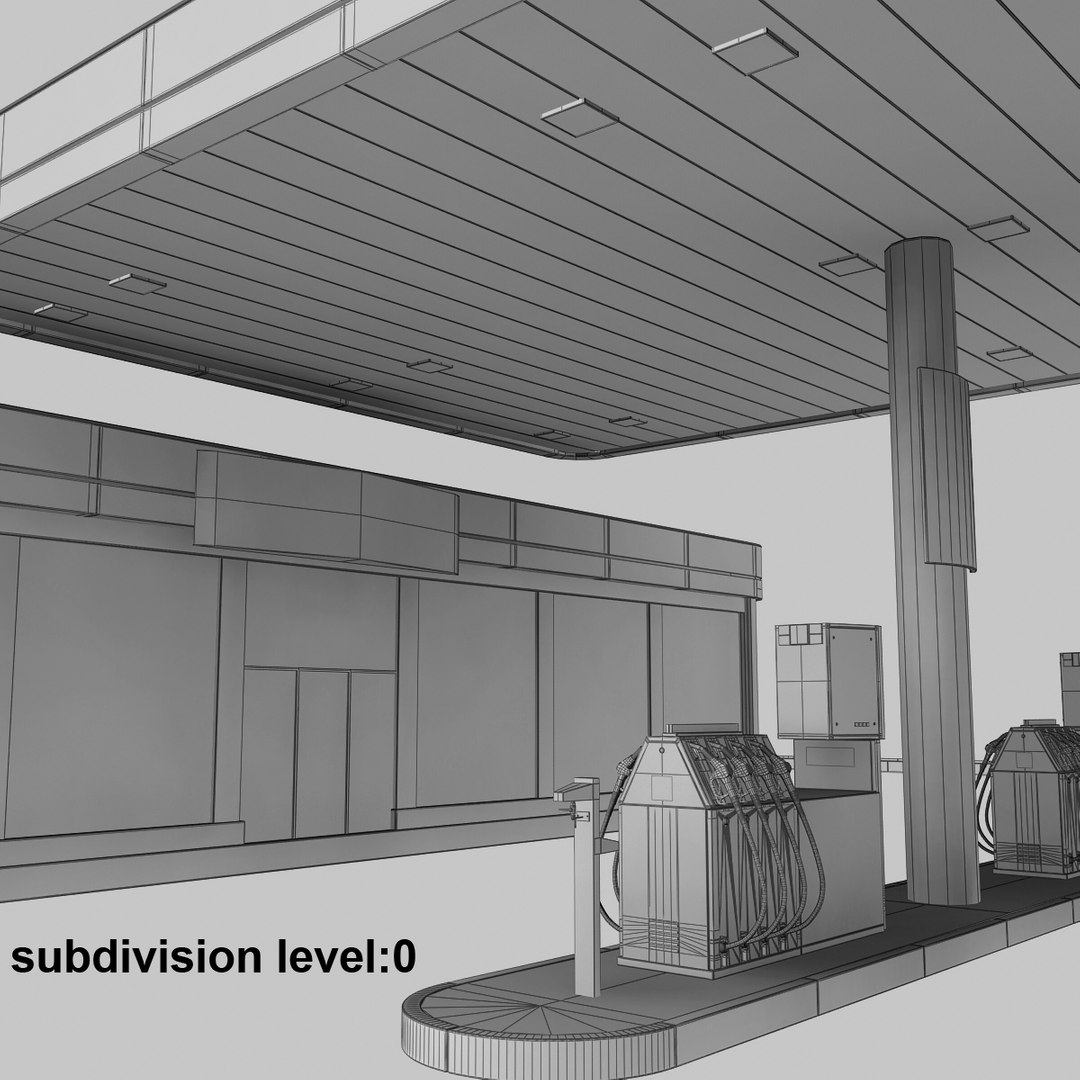 Service Gas Station 3d Model