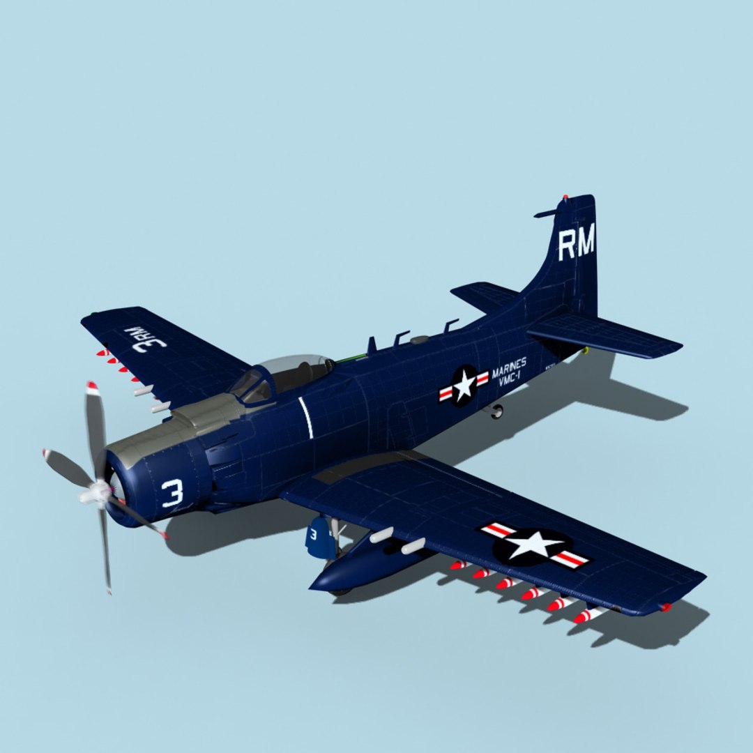 3D Model Skyraider Douglas A-1 - TurboSquid 1488648