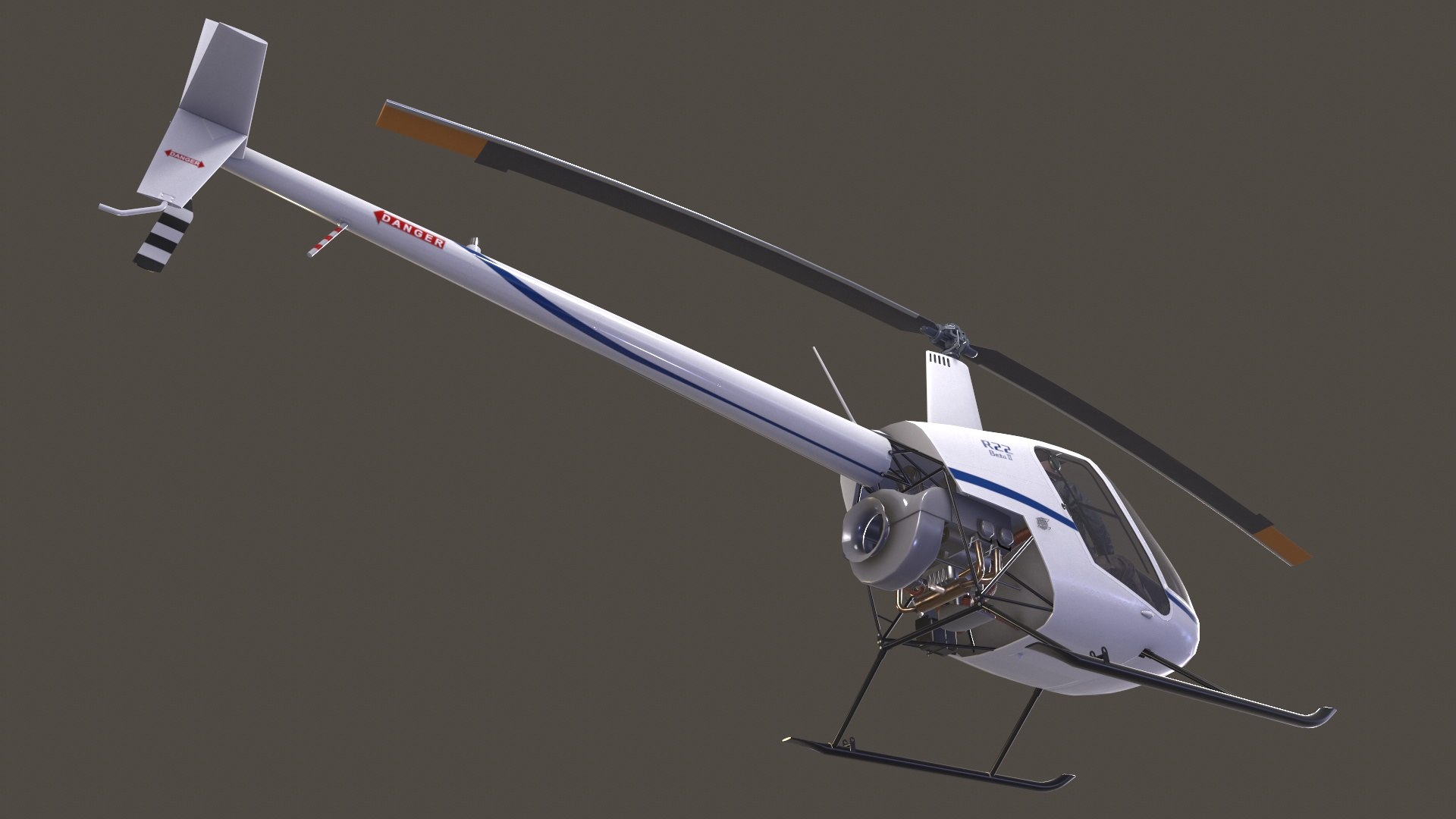 3D Model Robinson R22 White Basic Animation - TurboSquid 1854564