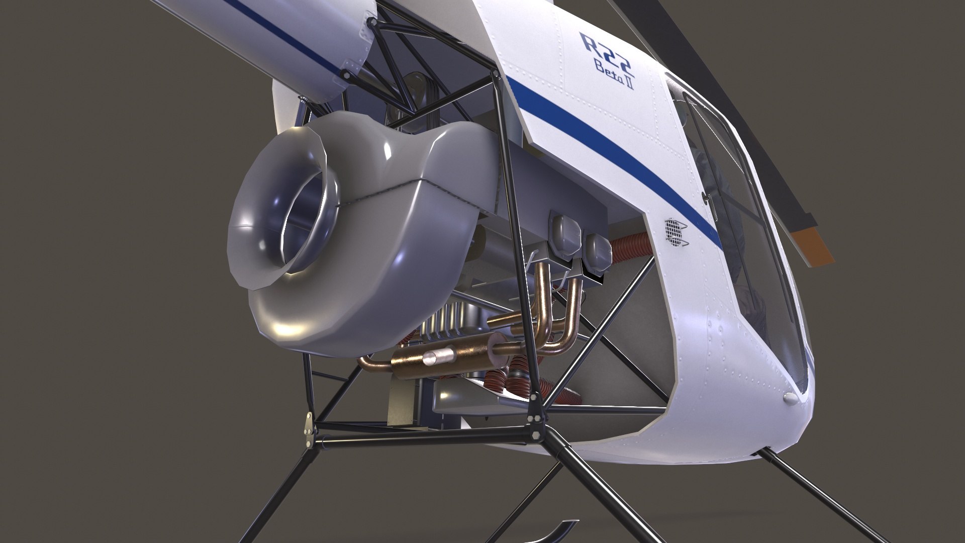 3D Model Robinson R22 White Basic Animation - TurboSquid 1854564