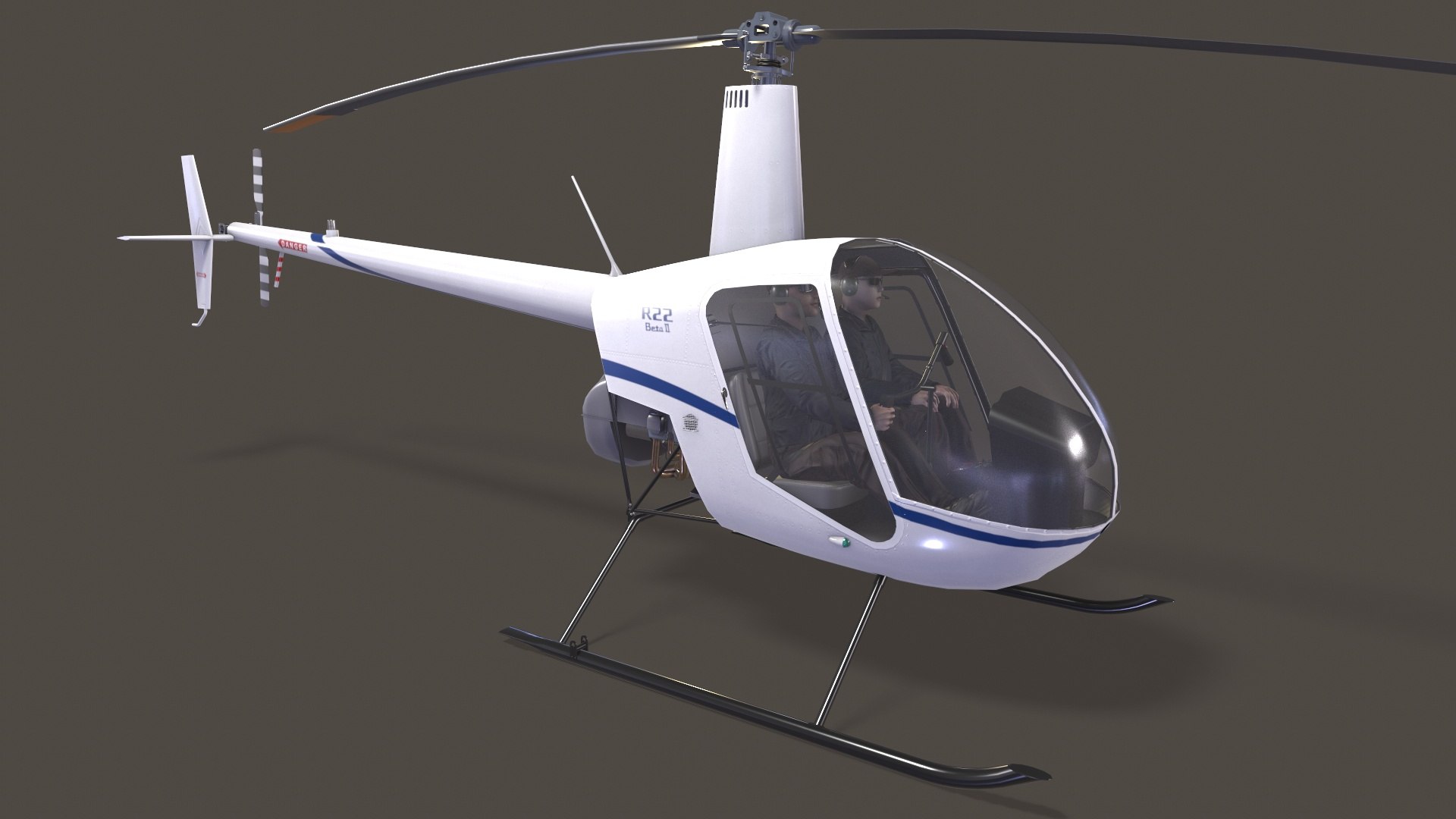3D Model Robinson R22 White Basic Animation - TurboSquid 1854564