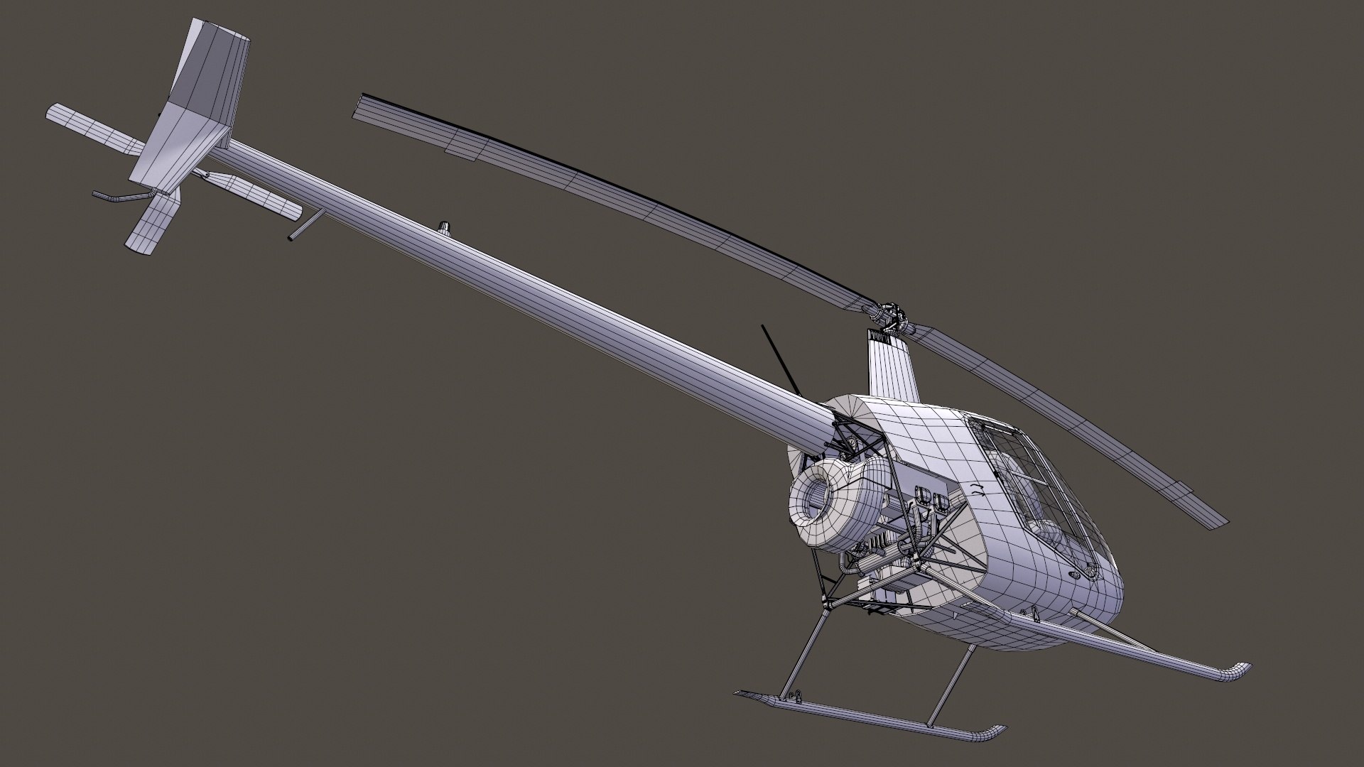 3D model Robinson R22 White Basic Animation - TurboSquid 1854564