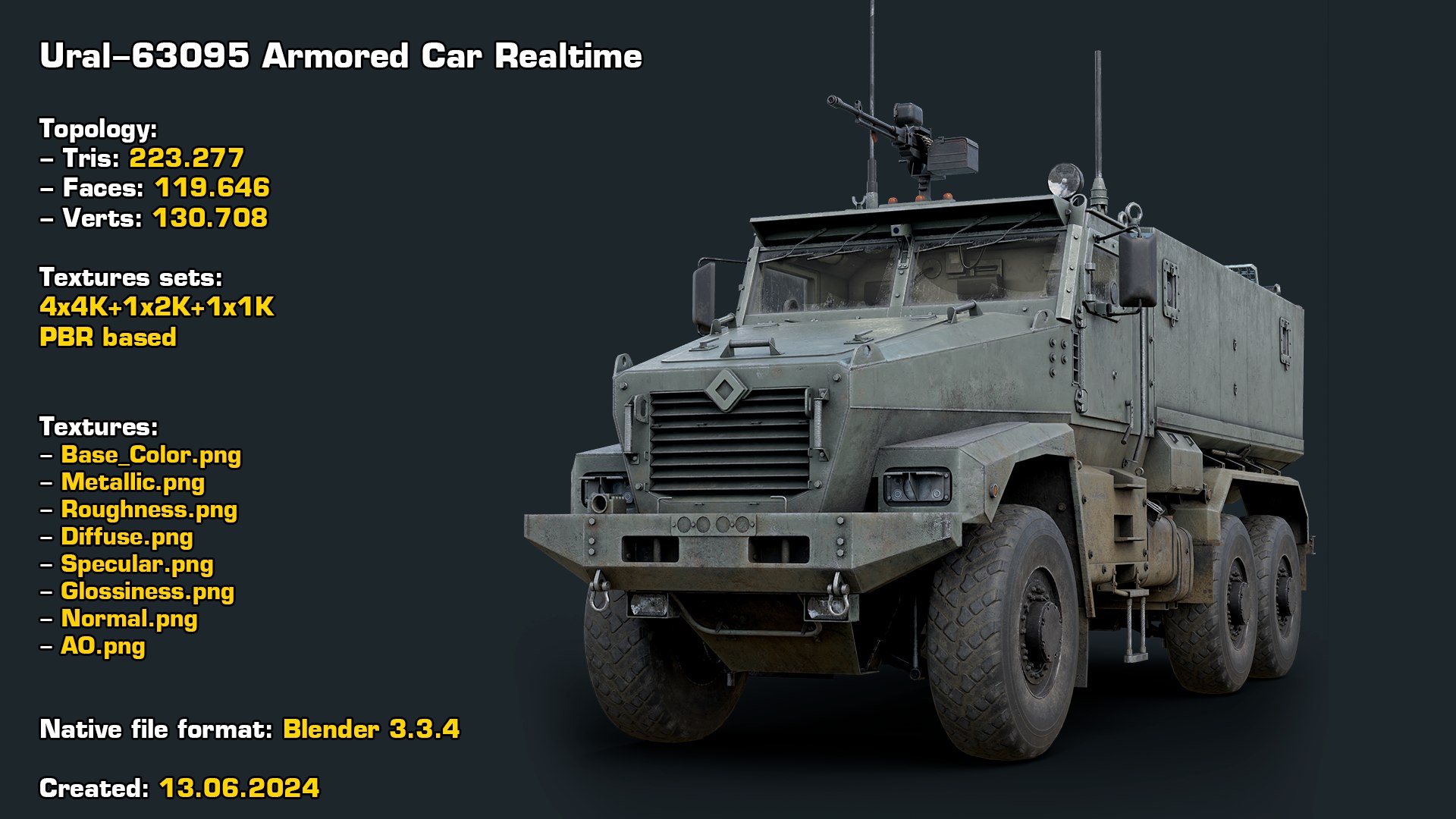 3D Ural 63095 Armored Car With Interior Realtime - TurboSquid 2241656