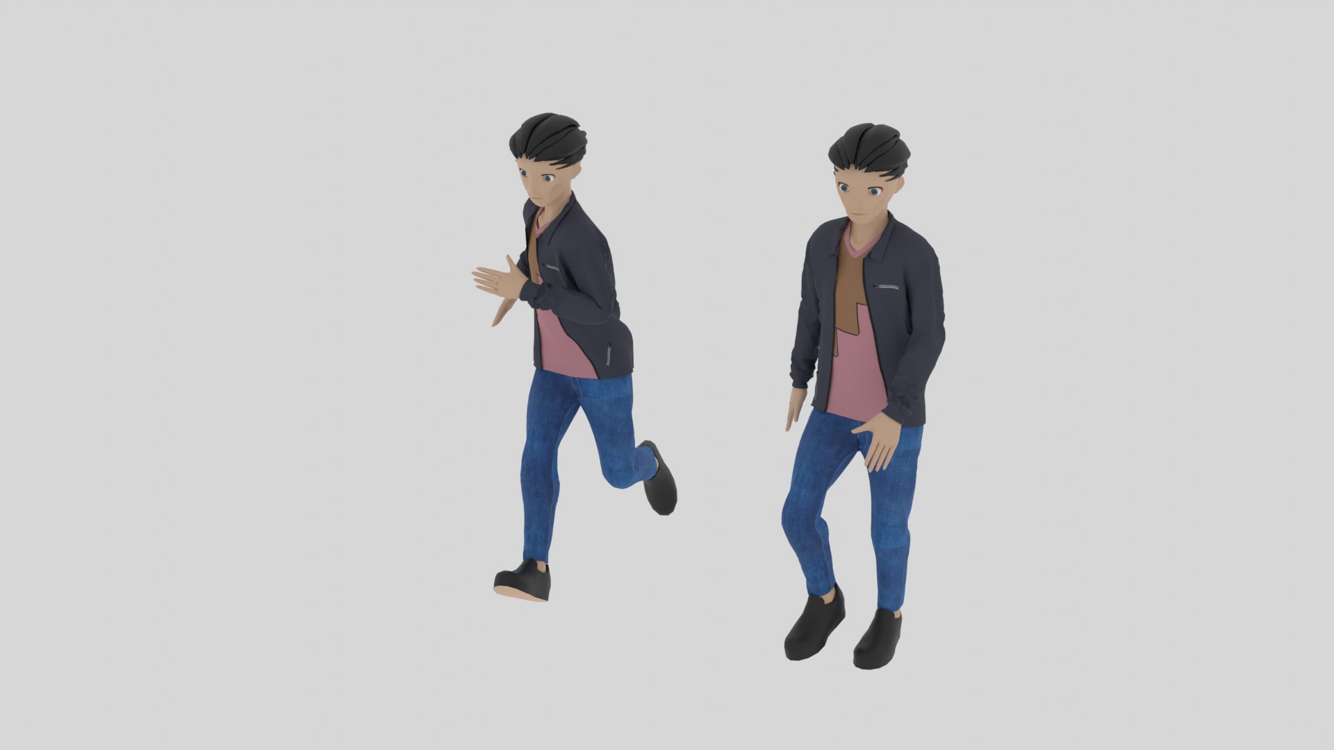 Cartoon Character Walking And Running Animation 3D Model - TurboSquid ...