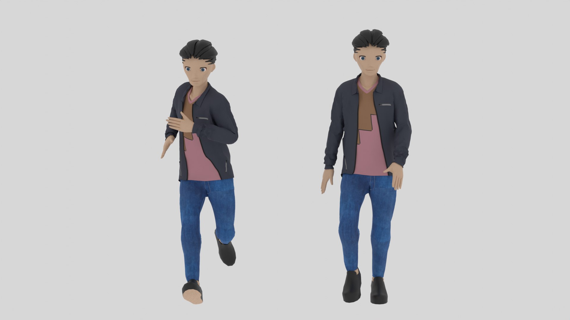 Cartoon Character Walking And Running Animation 3D Model - TurboSquid ...