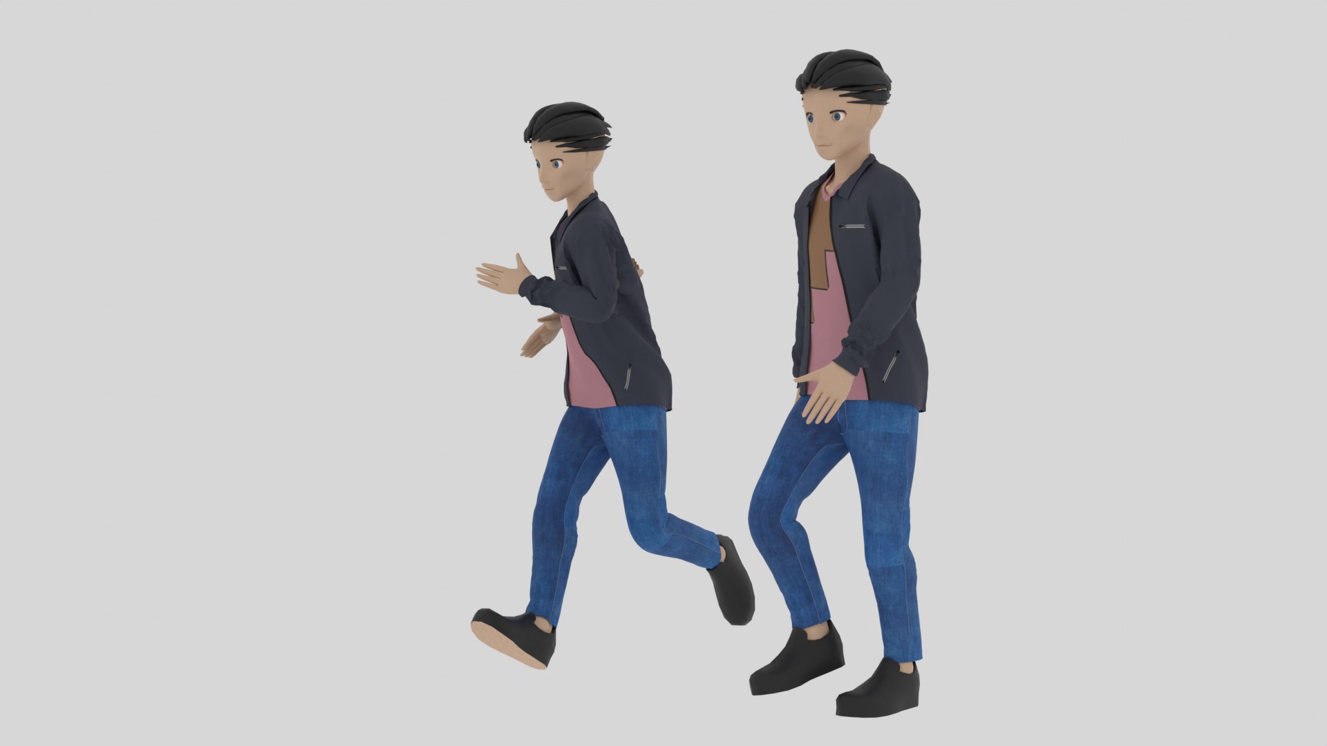 Cartoon Character Walking And Running Animation 3D Model - TurboSquid ...