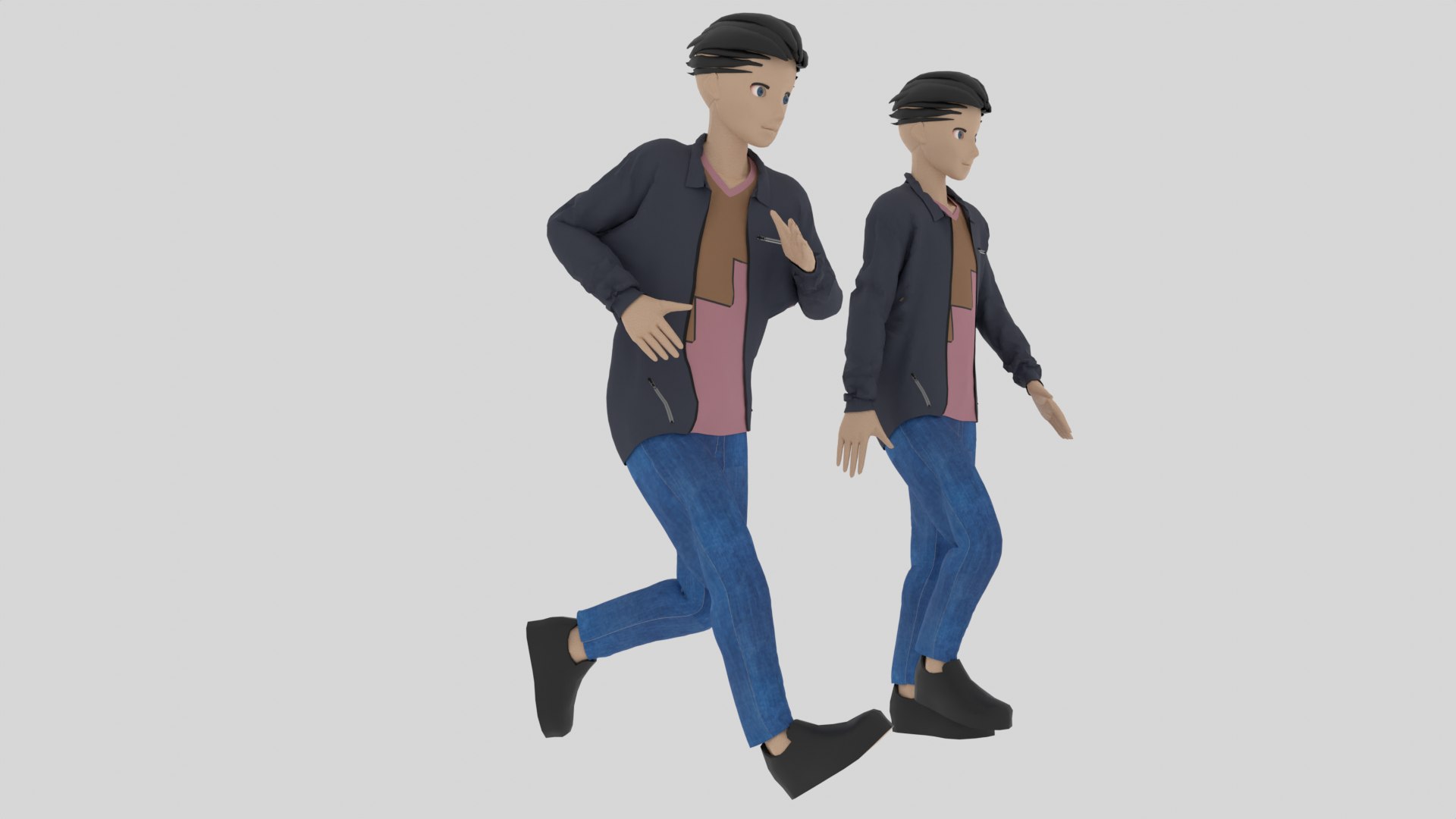 Cartoon Character Walking And Running Animation 3D Model - TurboSquid ...