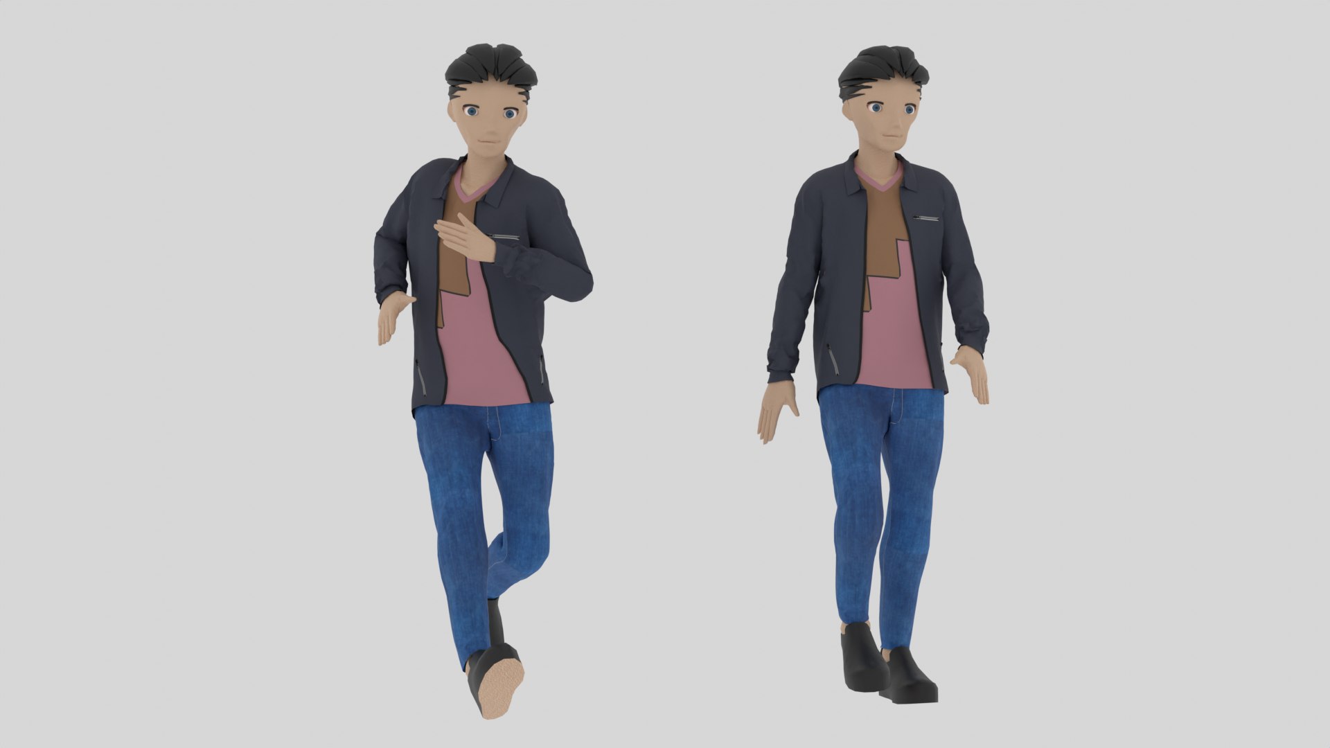 Cartoon Character Walking And Running Animation 3D Model - TurboSquid ...