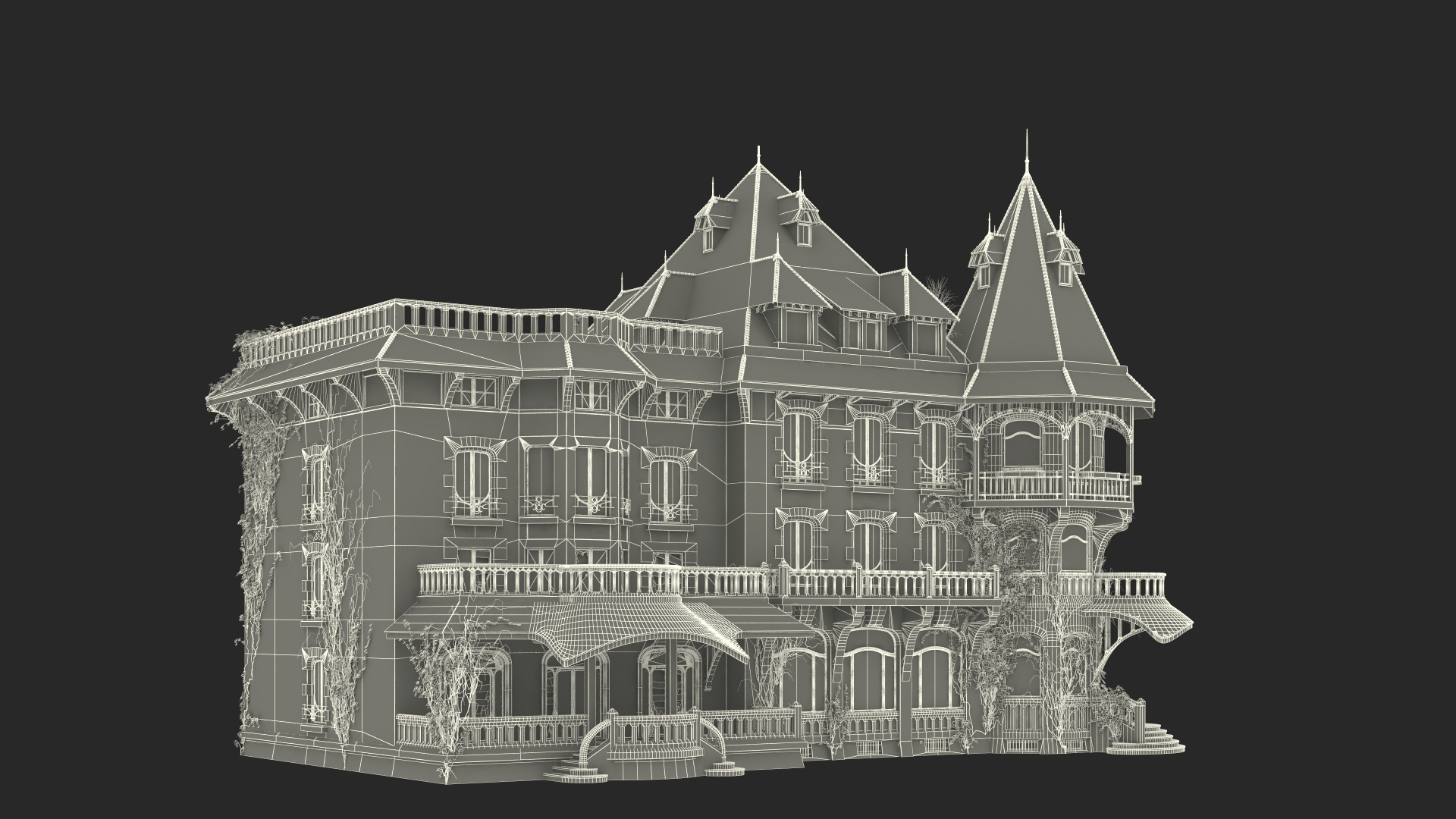 3D Spooky Old Mansion Model - TurboSquid 2184201