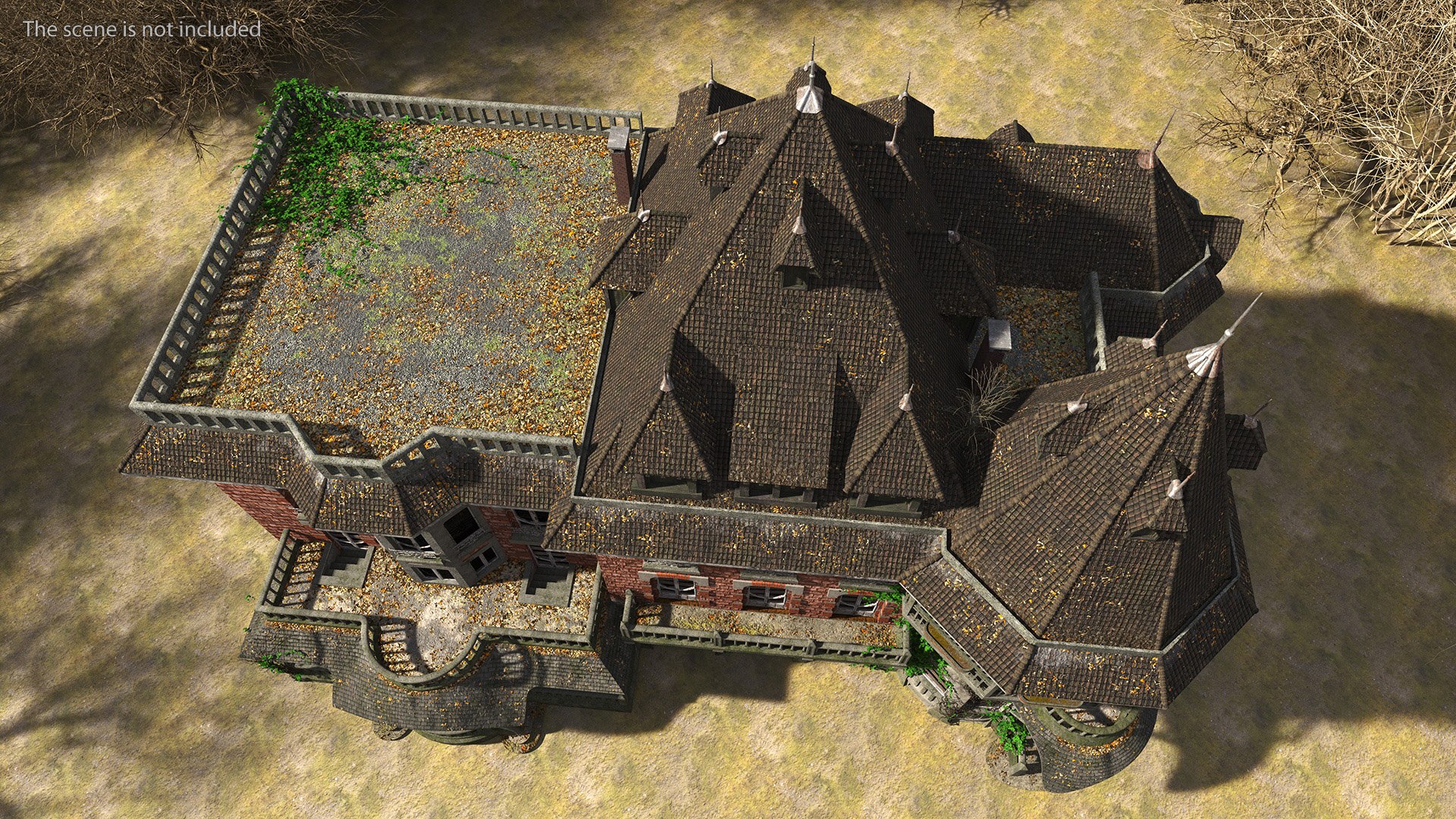 3D Spooky Old Mansion Model - TurboSquid 2184201