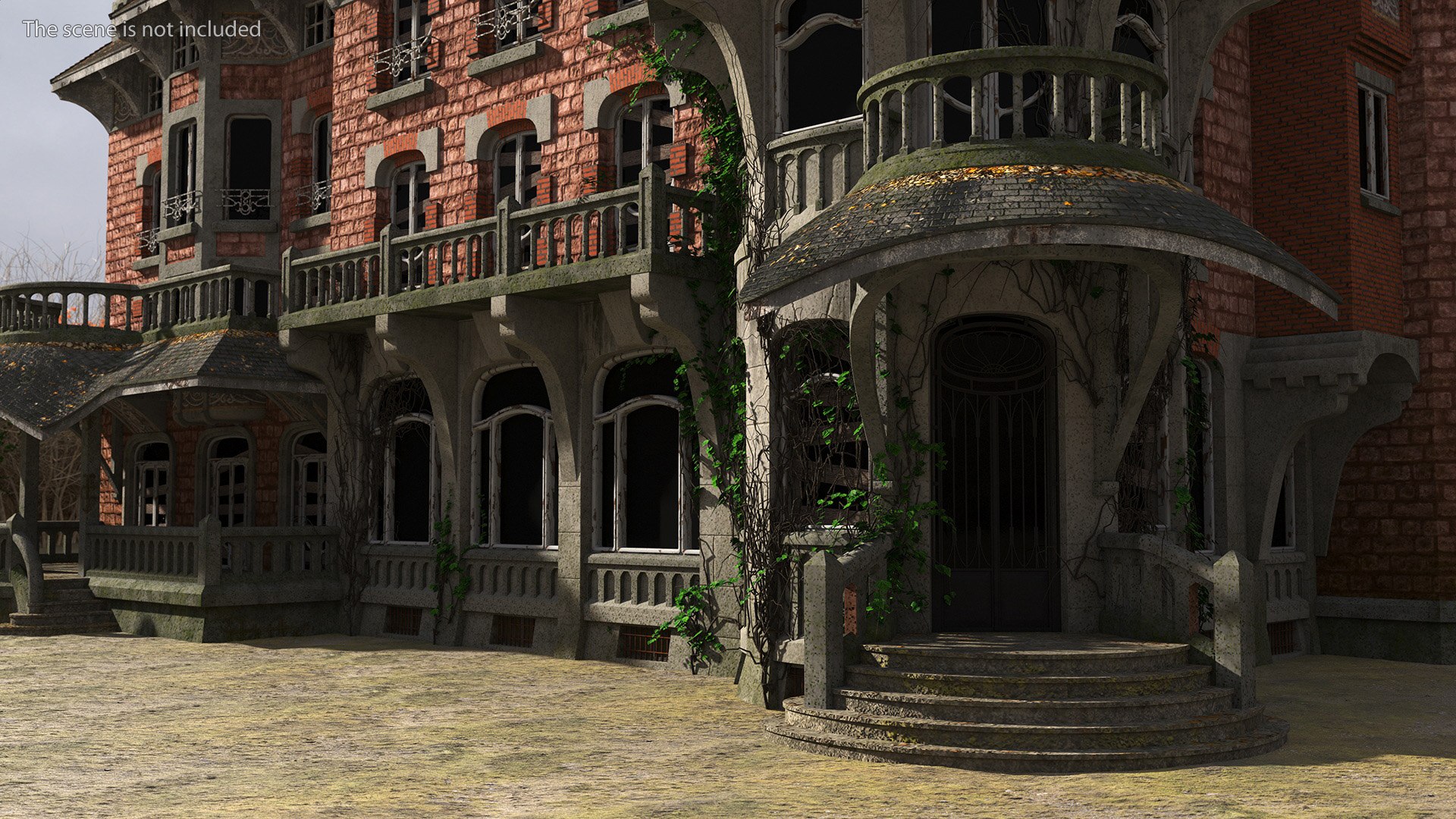 3D Spooky Old Mansion Model - TurboSquid 2184201
