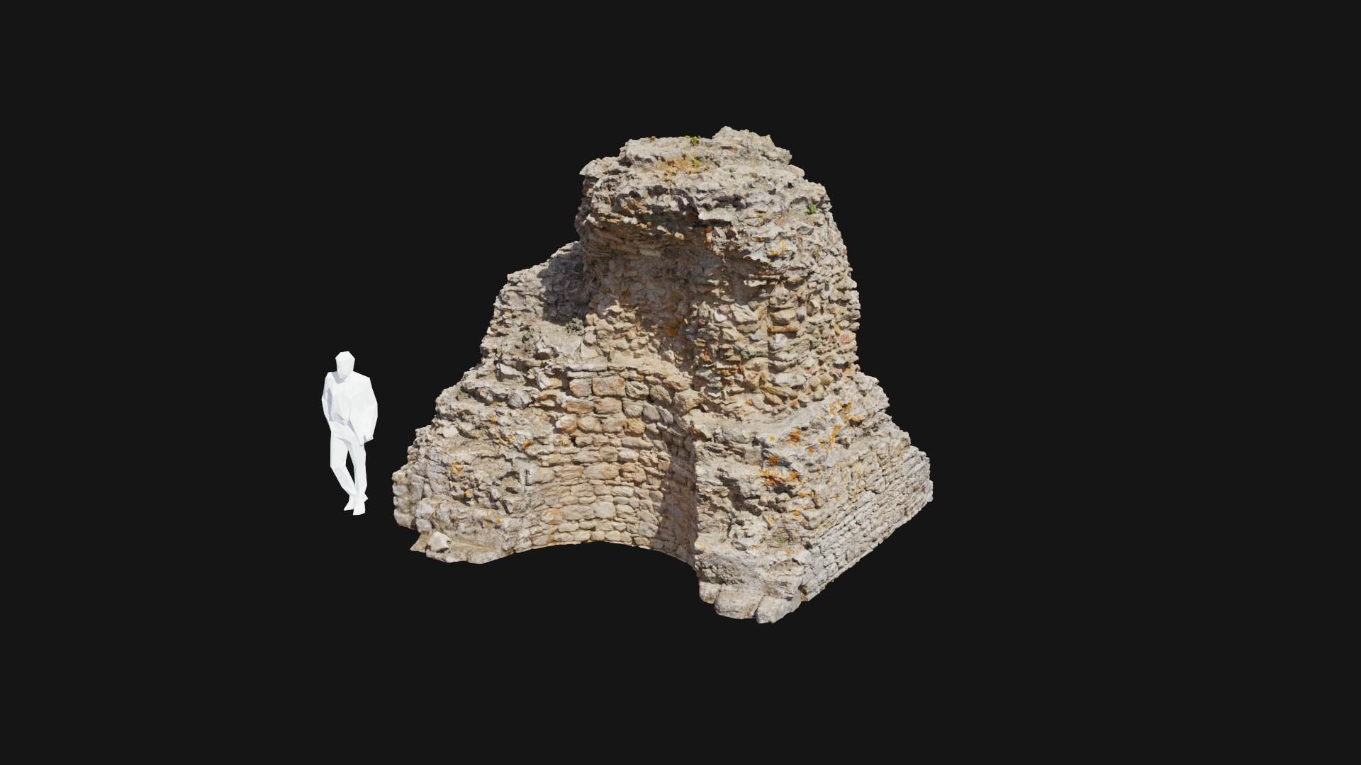 3D Castle Wall Ruin PBR Scan 01 - TurboSquid 2001801