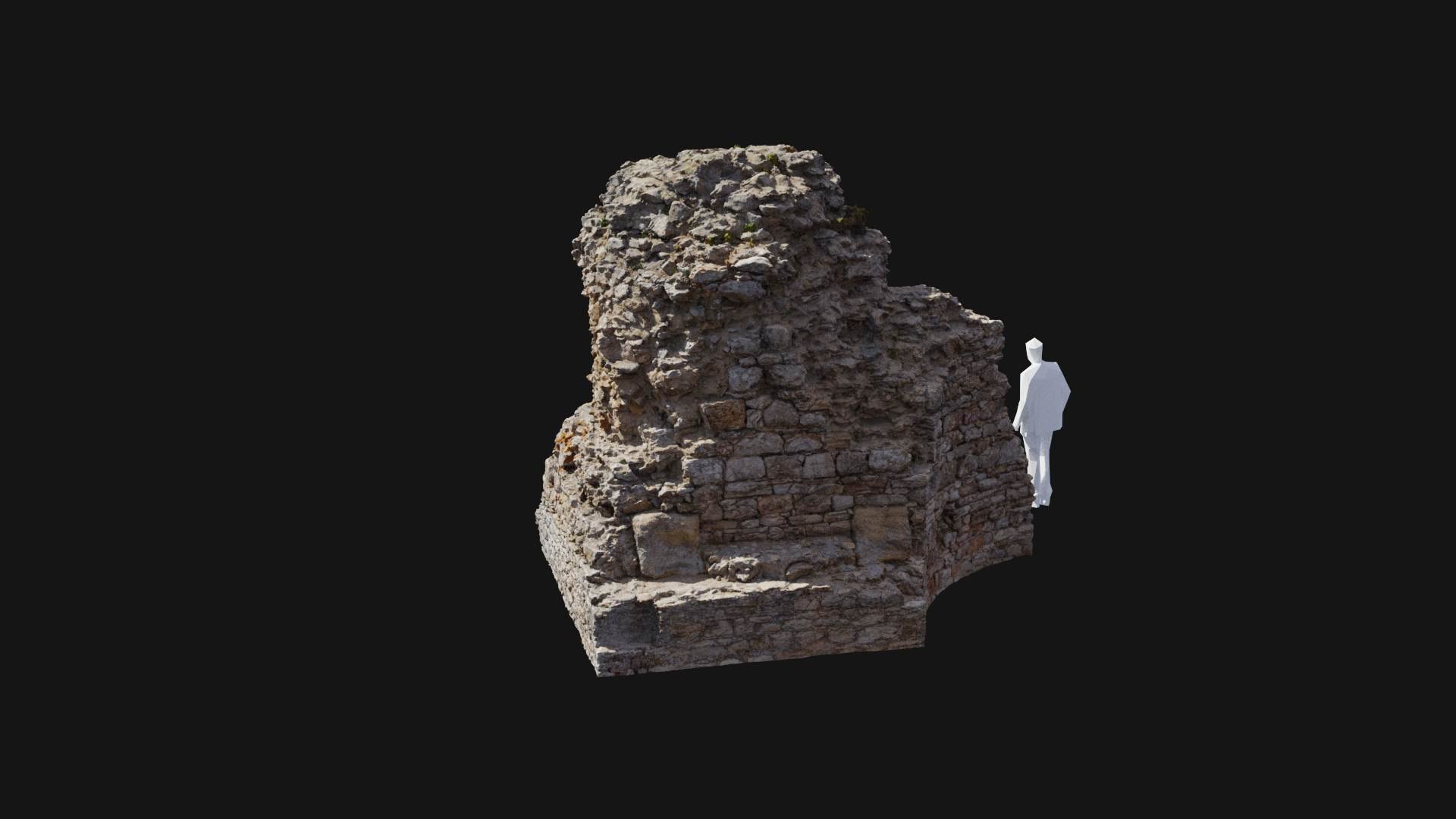 3D Castle Wall Ruin PBR Scan 01 - TurboSquid 2001801