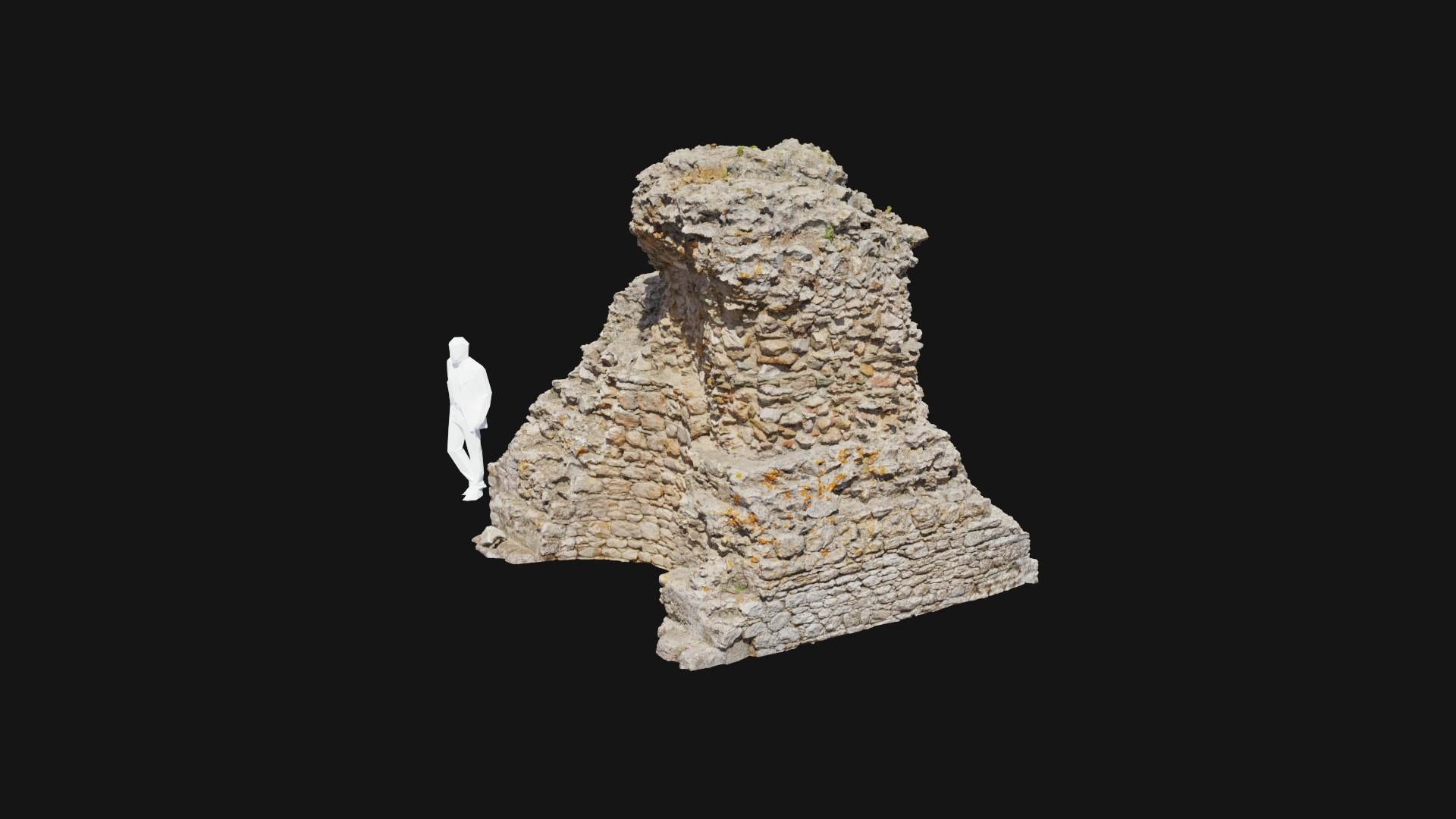 3D Castle Wall Ruin PBR Scan 01 - TurboSquid 2001801