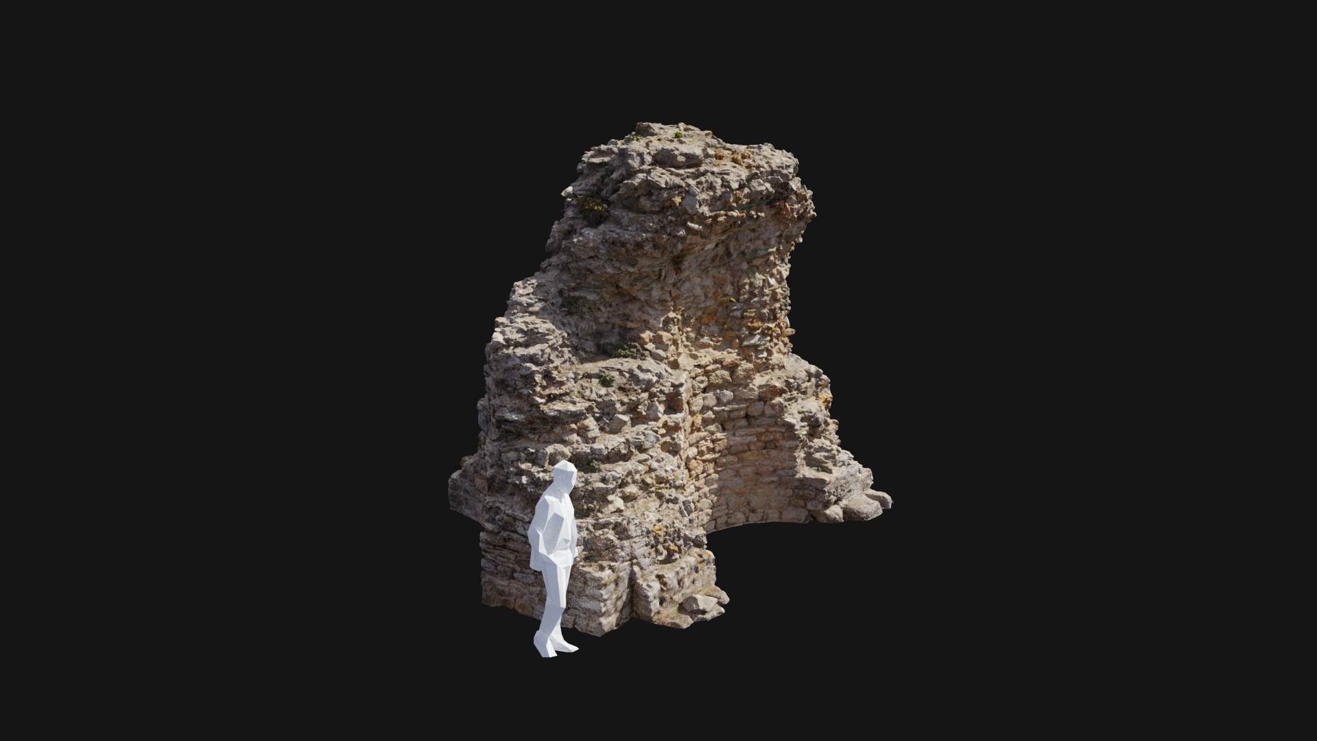 3D Castle Wall Ruin PBR Scan 01 - TurboSquid 2001801