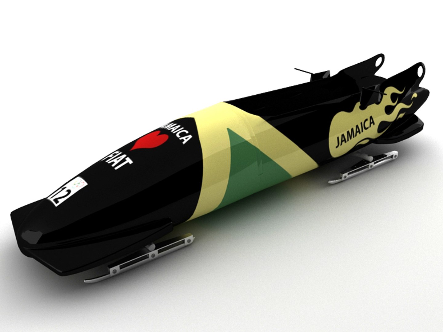 3d Bobsleigh Sled 4 Places