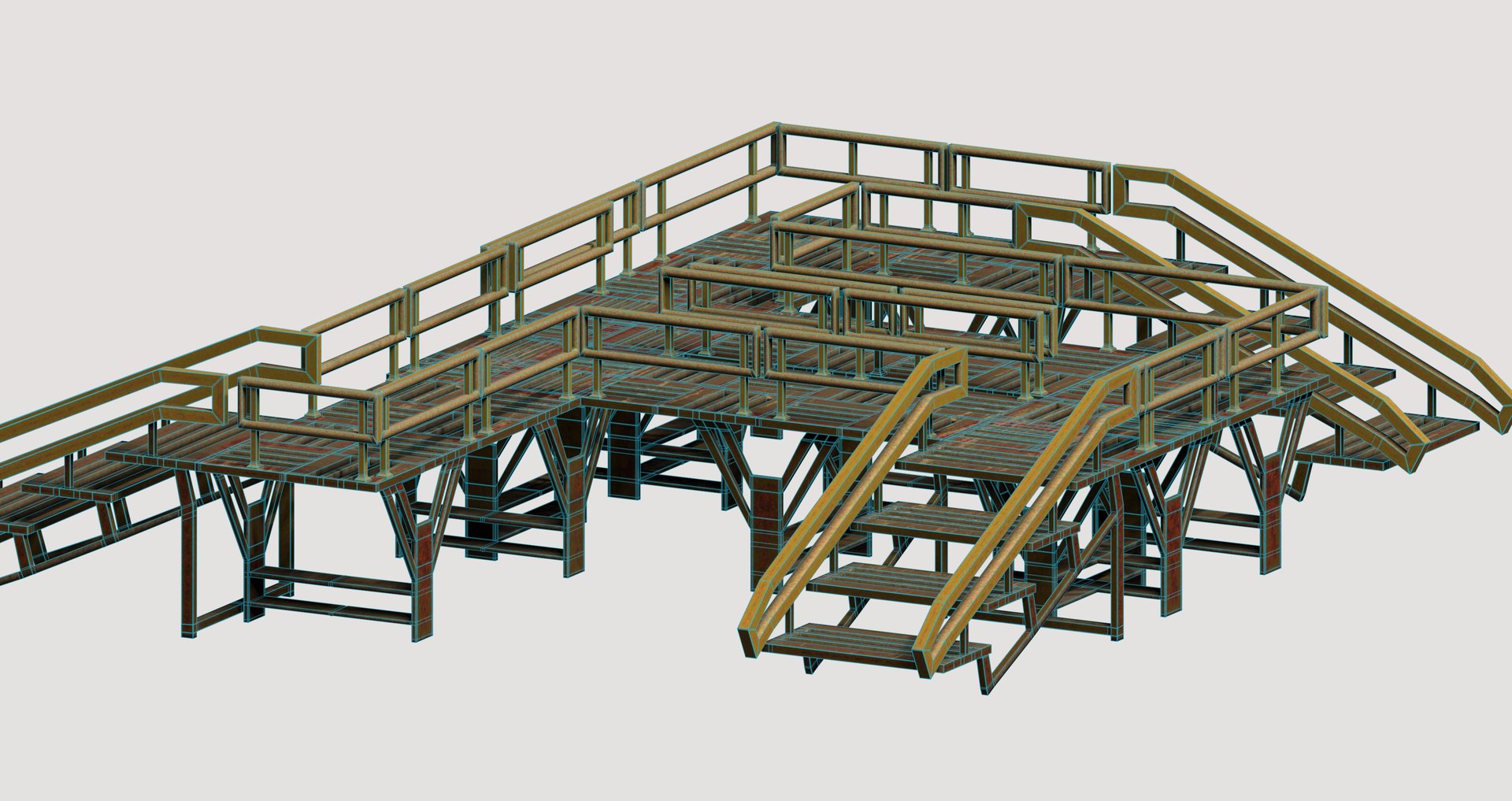 Modular Game Asset Stair Platform 3D Model - TurboSquid 2073145