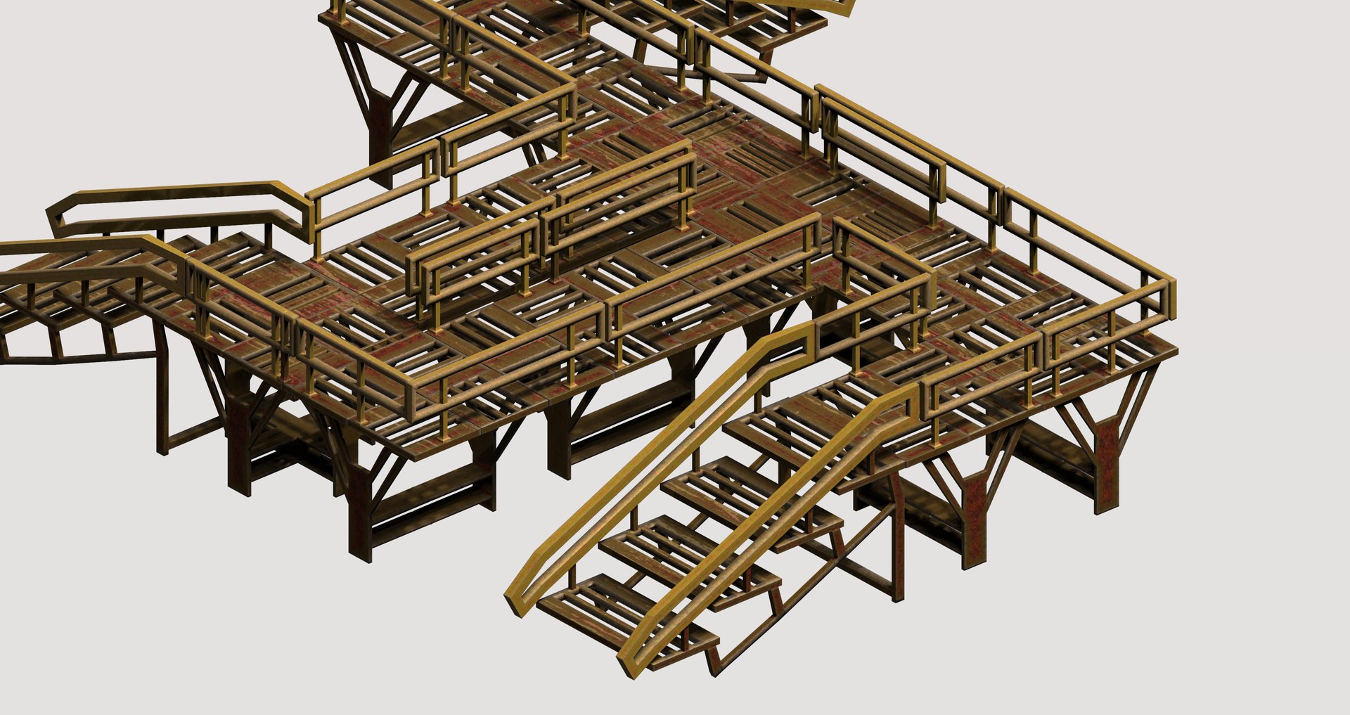 Modular Game Asset Stair Platform 3D Model - TurboSquid 2073145