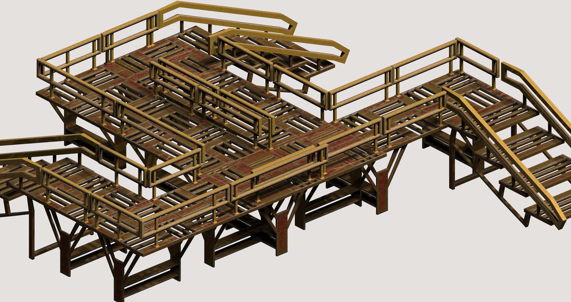 Modular Game Asset Stair Platform 3D Model - TurboSquid 2073145