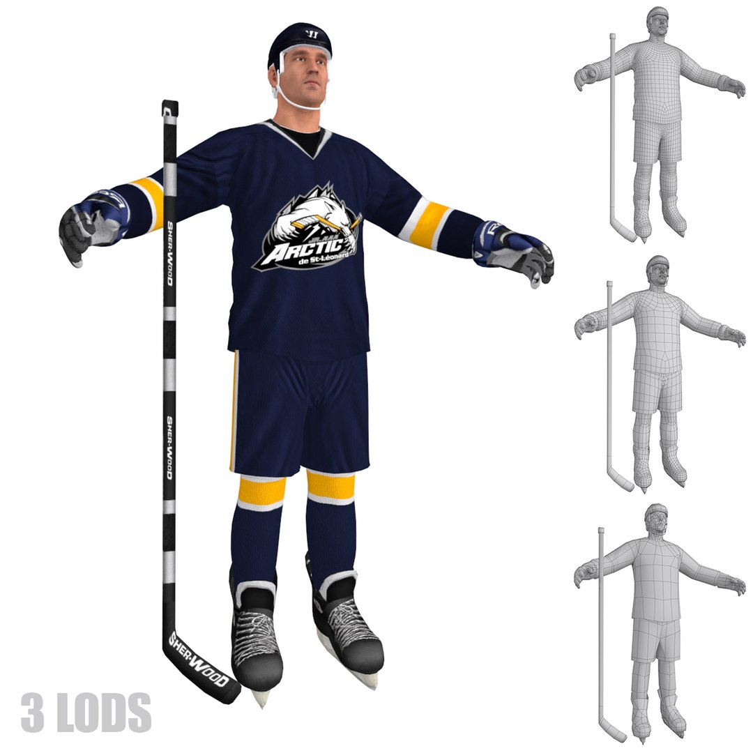 3d Hockey Player Model