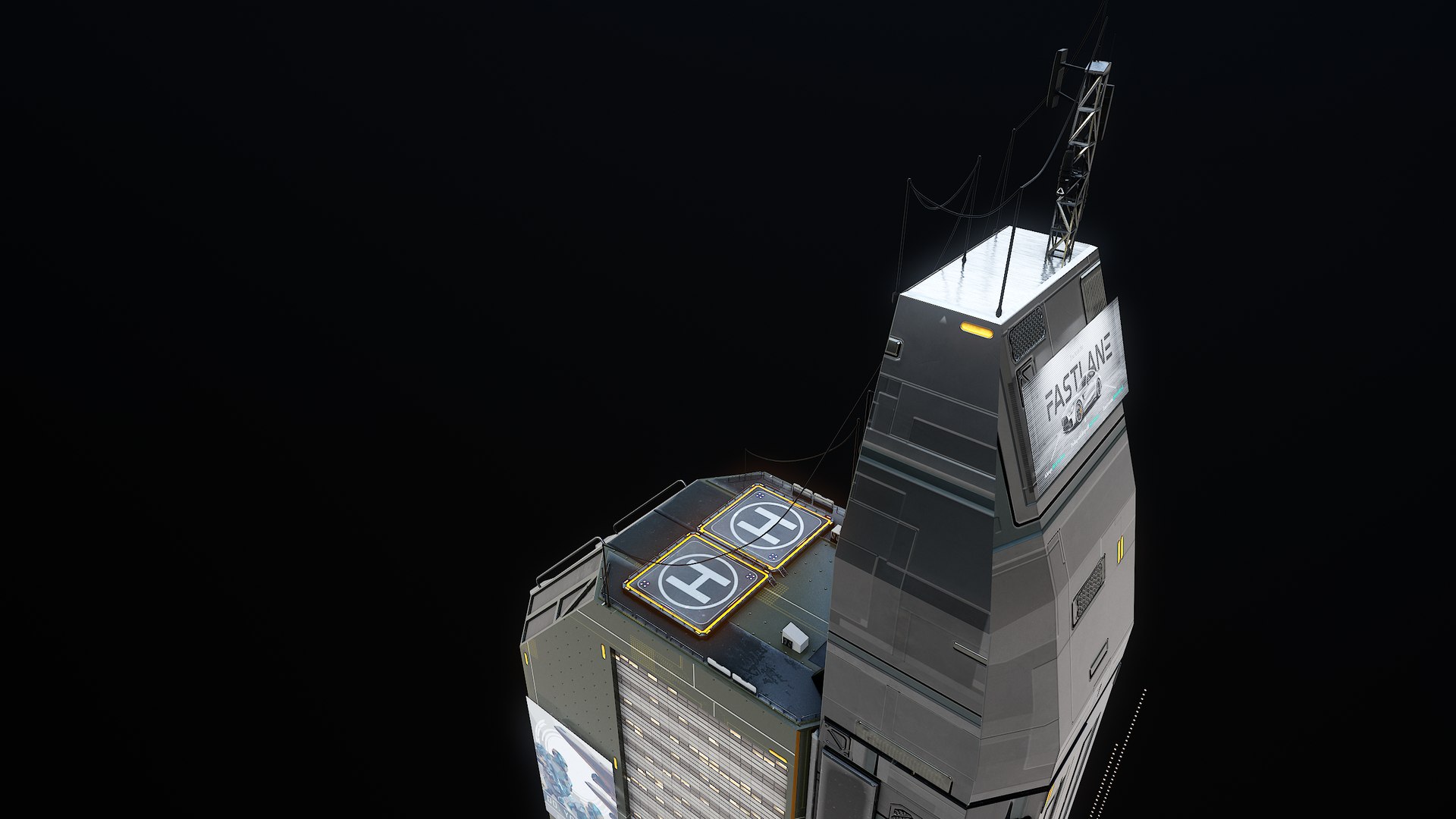 3D model Sci-Fi Futuristic Skyscraper PBR 06 - TurboSquid 1791964