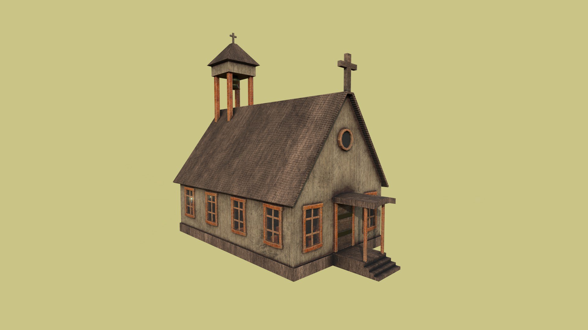 Western Church - Old West 3D Model - TurboSquid 1705214