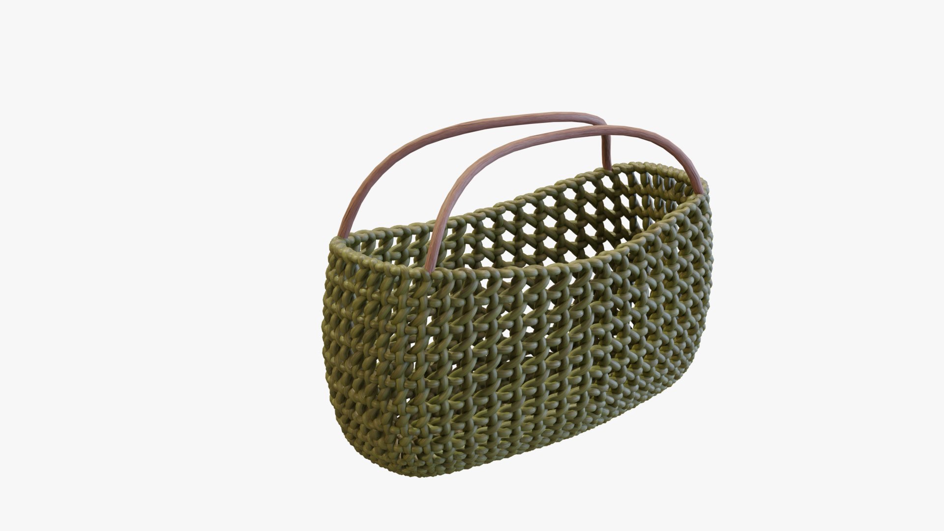 Green Wicker Basket 3D Model - TurboSquid 2243220