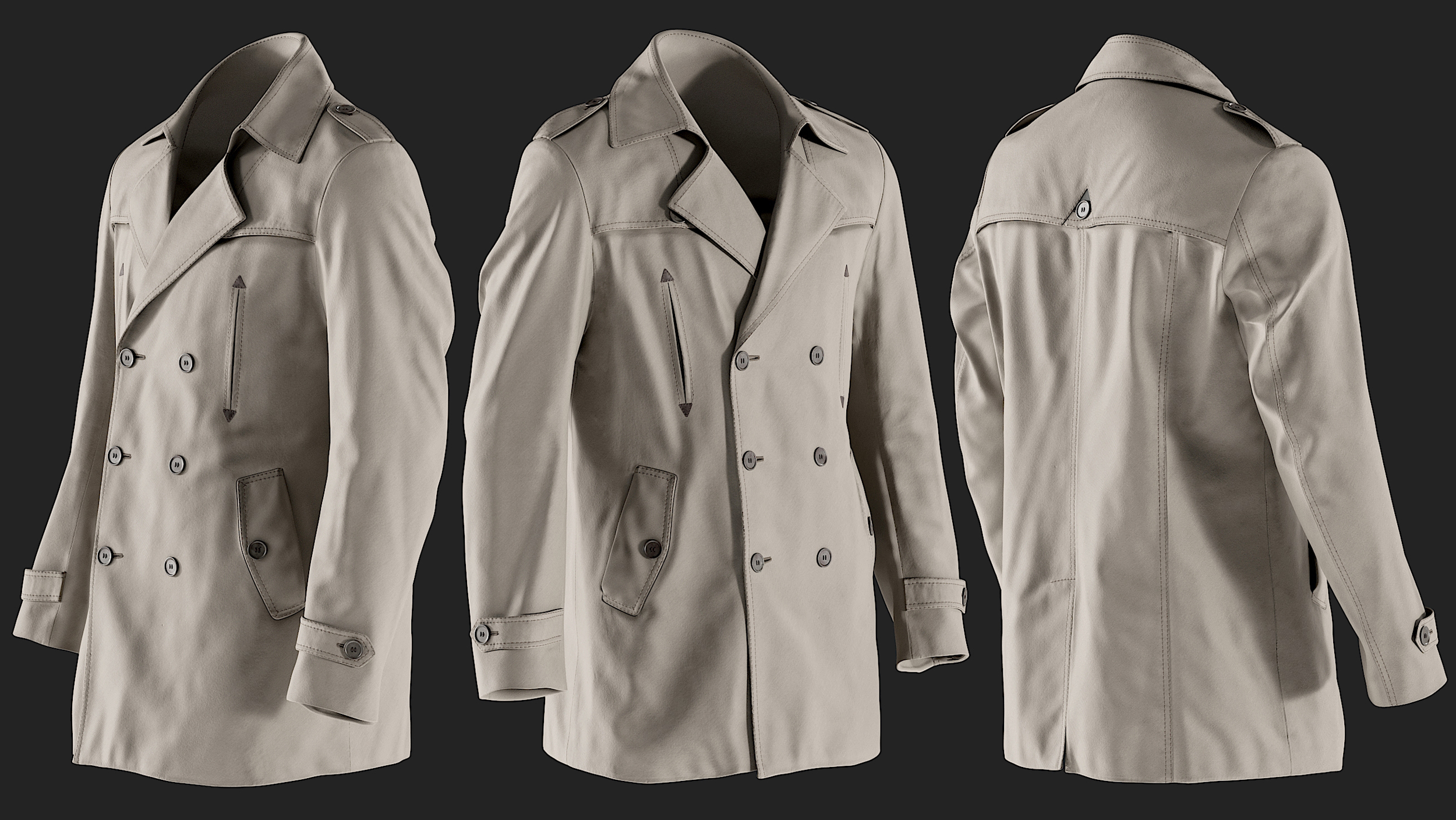 3D coat clothing garments - TurboSquid 1681080
