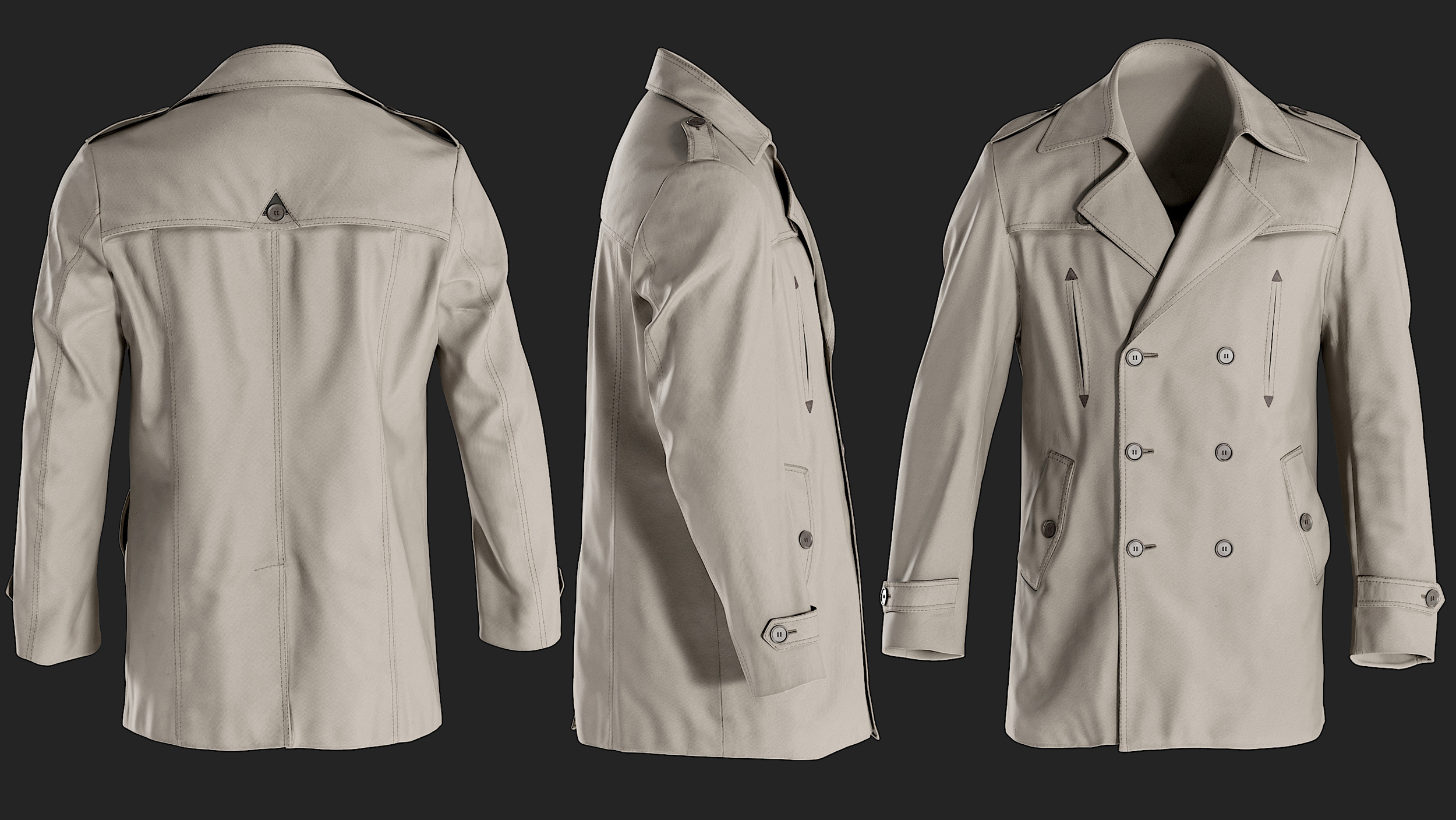 3D coat clothing garments - TurboSquid 1681080