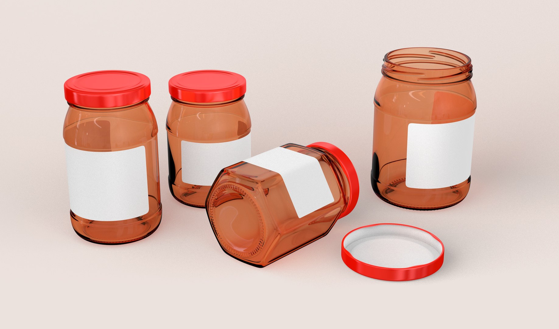 Glass Jars Set 3D Model - TurboSquid 2199574