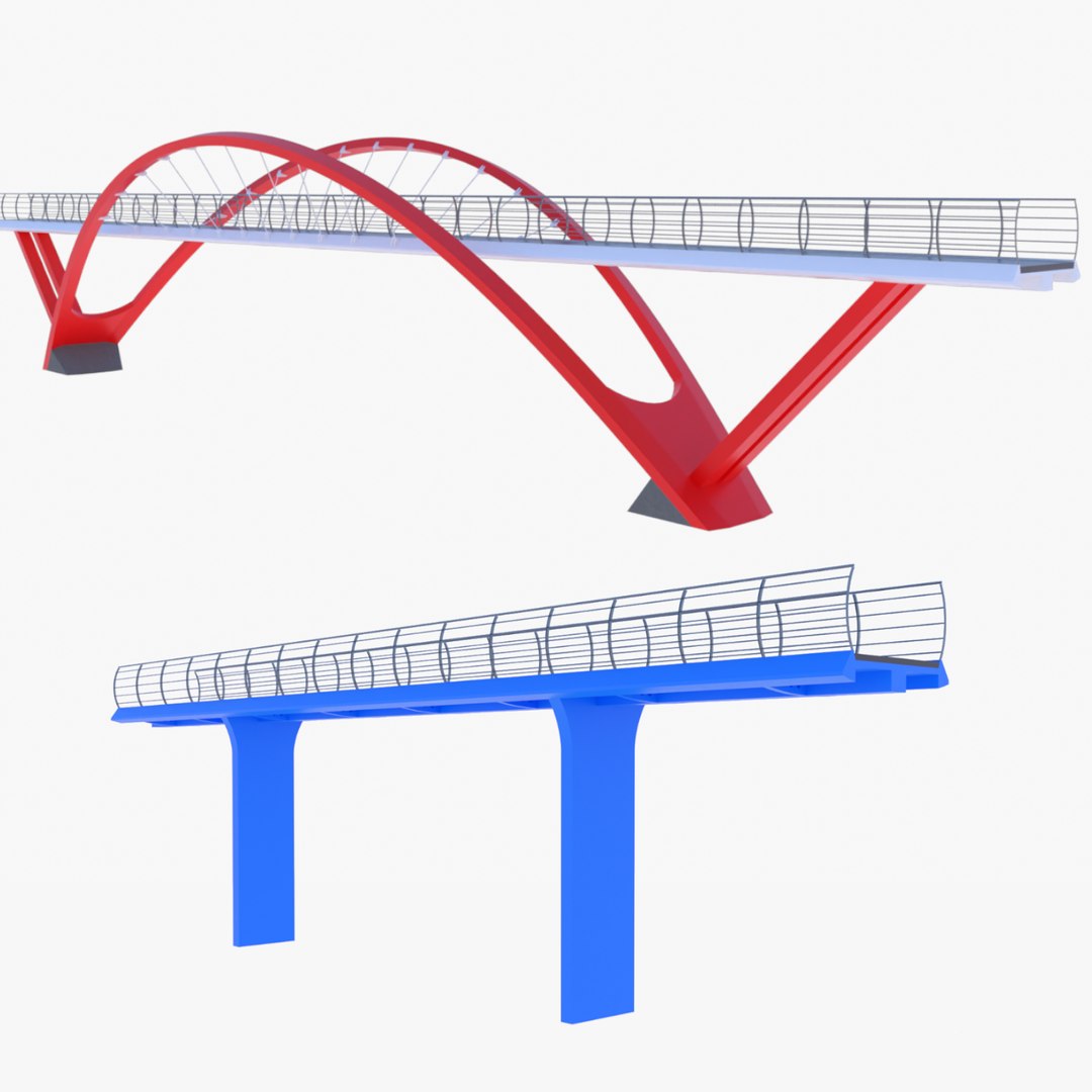 Pedestrian Bridges PBR 3D - TurboSquid 2283554