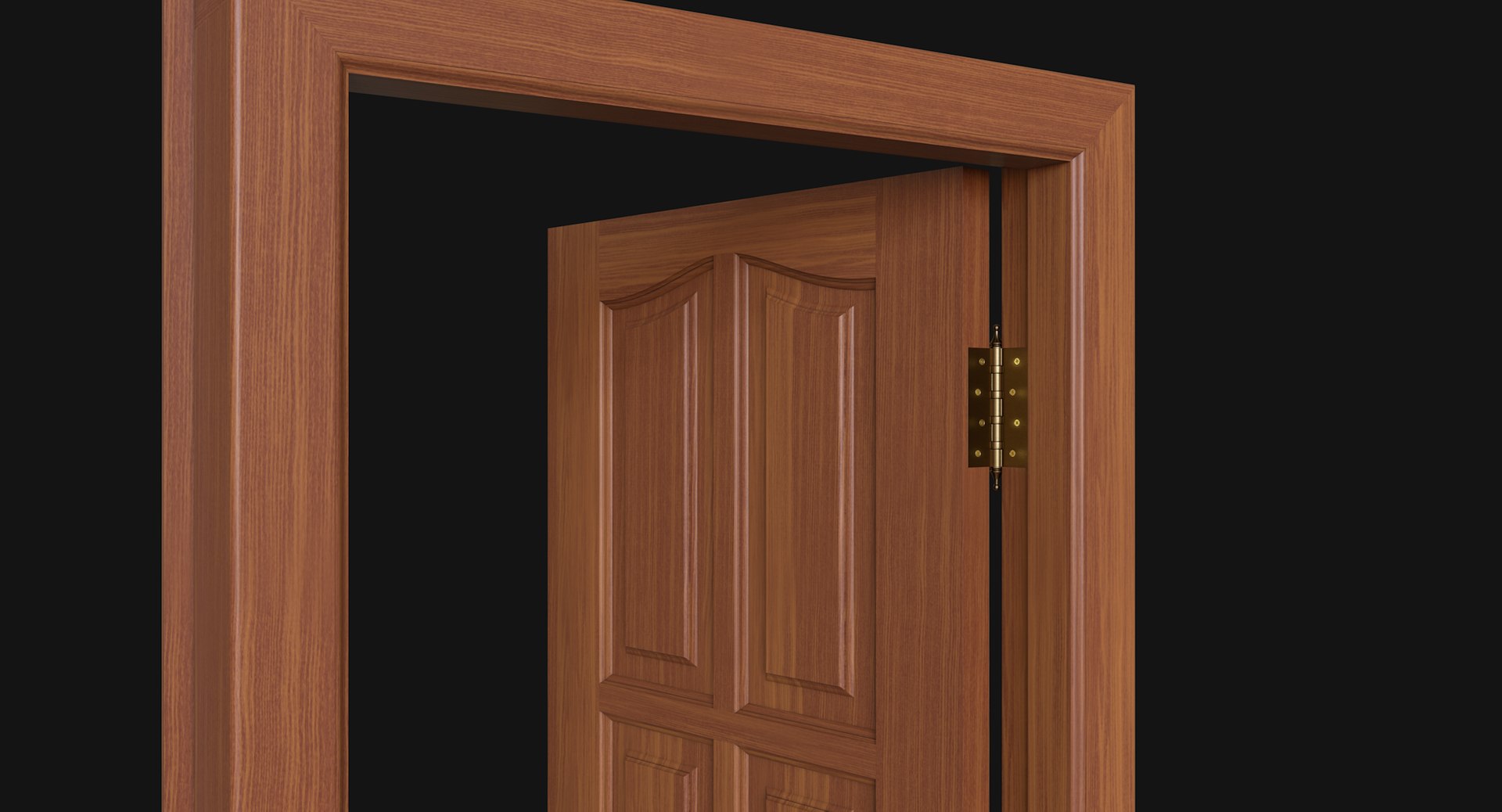 3D Realistic Wooden Door Model - TurboSquid 1290986