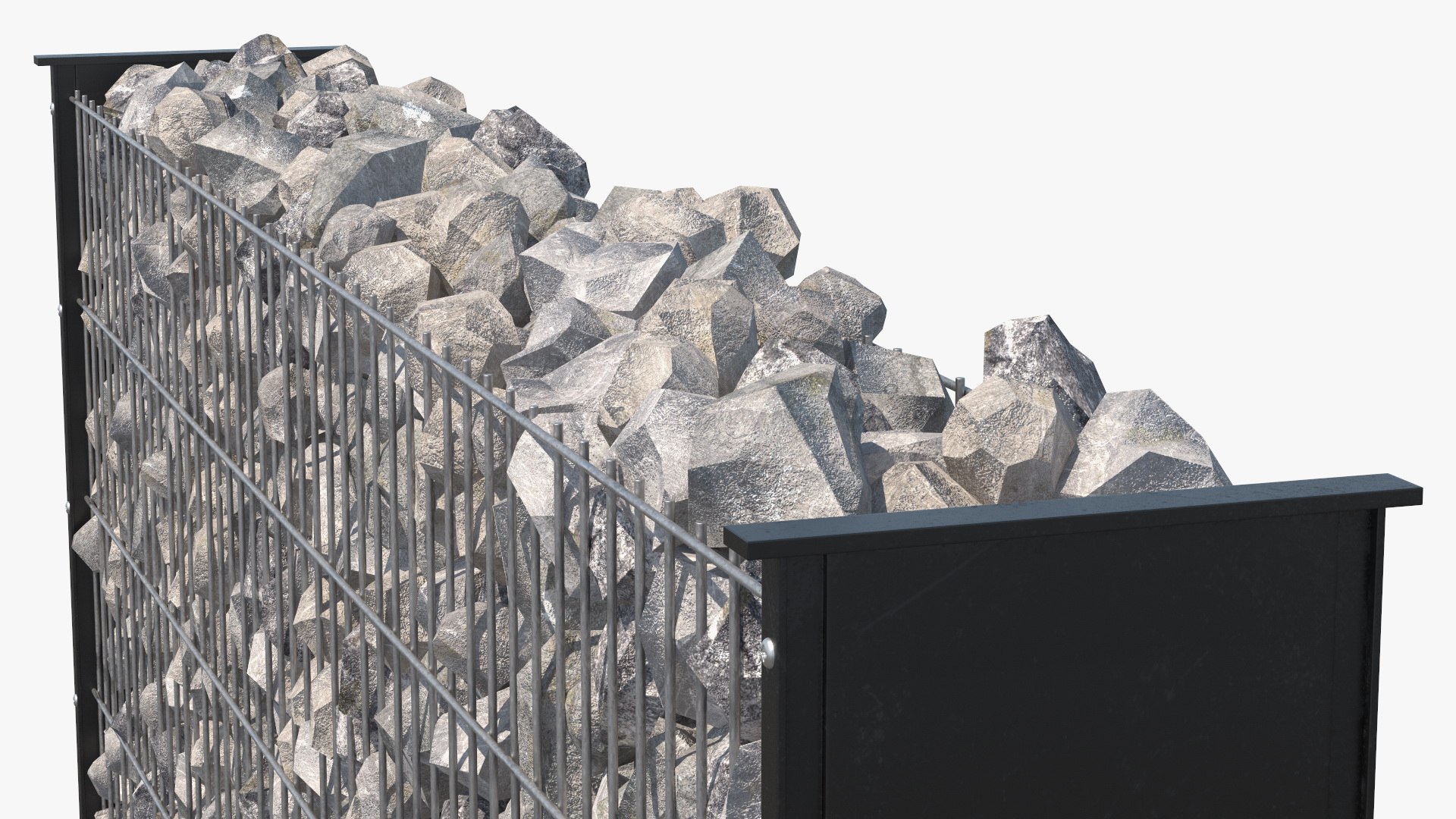 3D Gabion Wall Section - TurboSquid 2340192