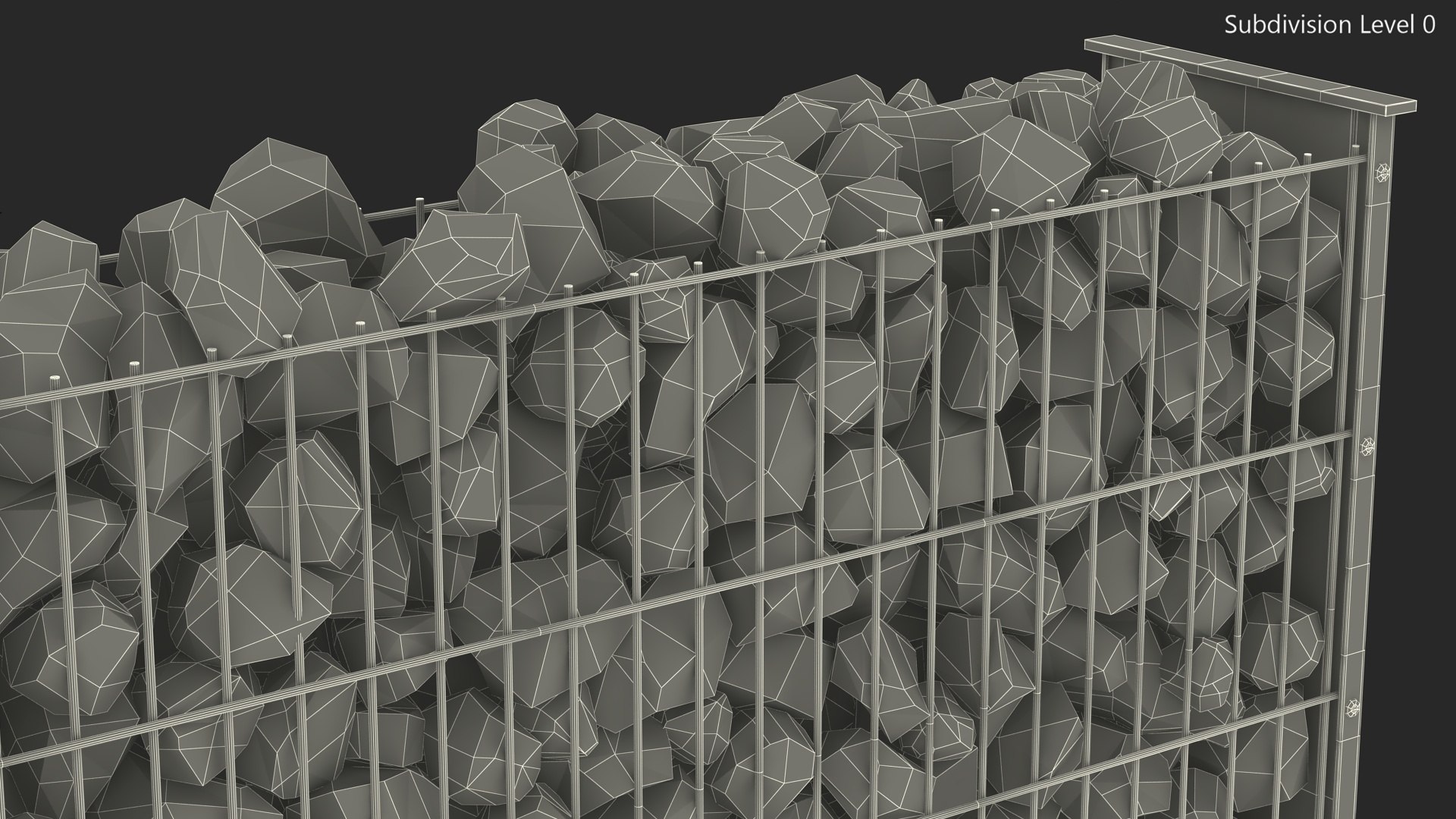 3D Gabion Wall Section - TurboSquid 2340192
