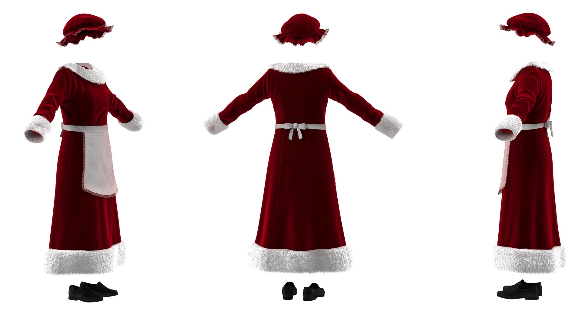3d Mrs Claus Costume Model Turbosquid 1442888