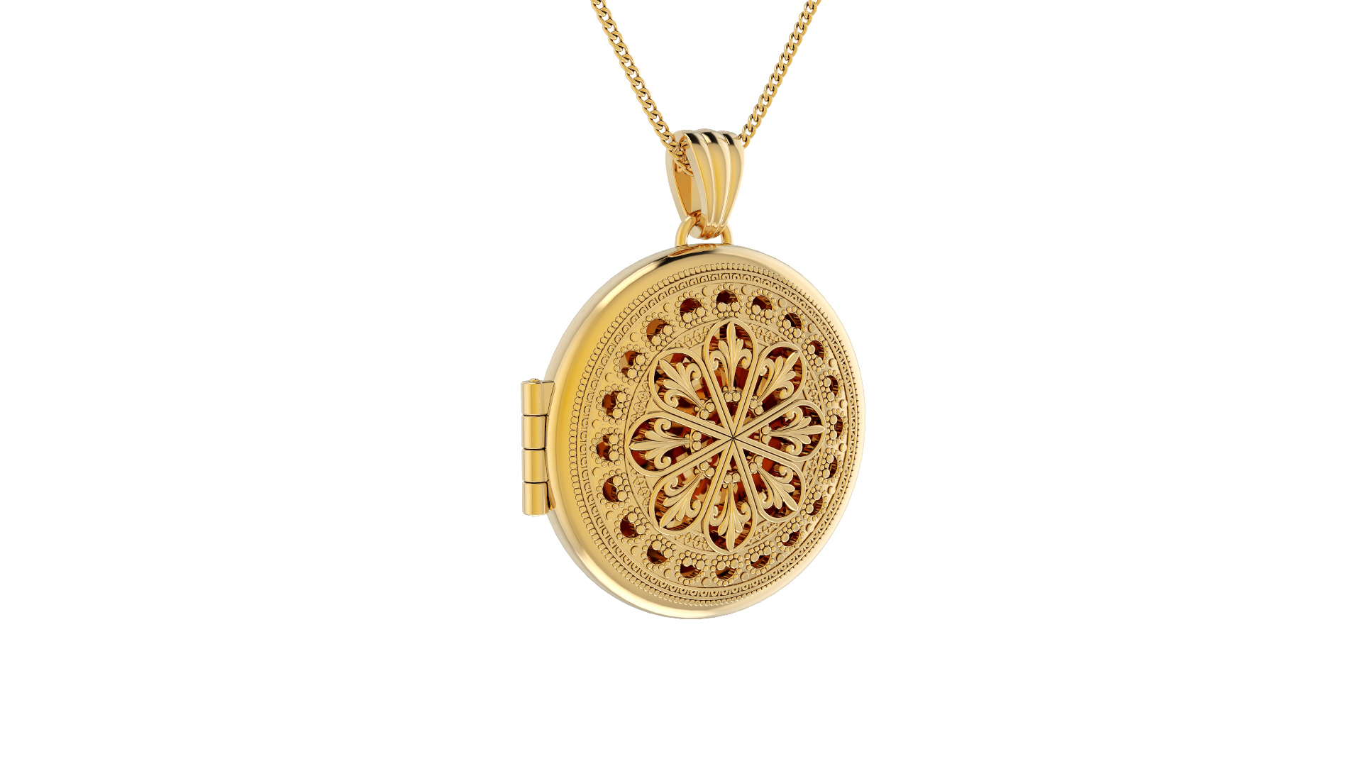 Ornamental Locket Pendant Necklace 3D - TurboSquid 2164530