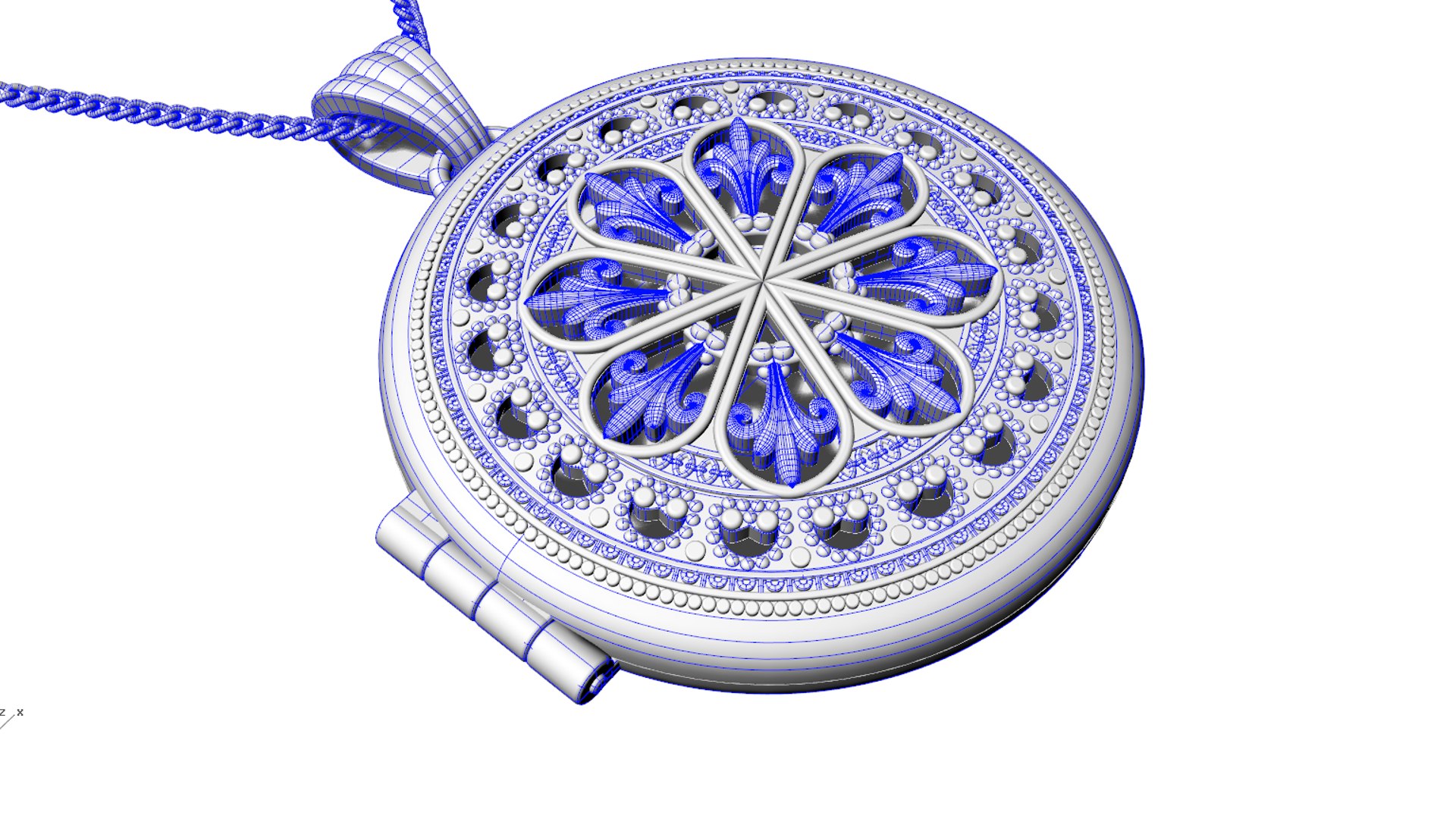 Ornamental Locket Pendant Necklace 3D - TurboSquid 2164530