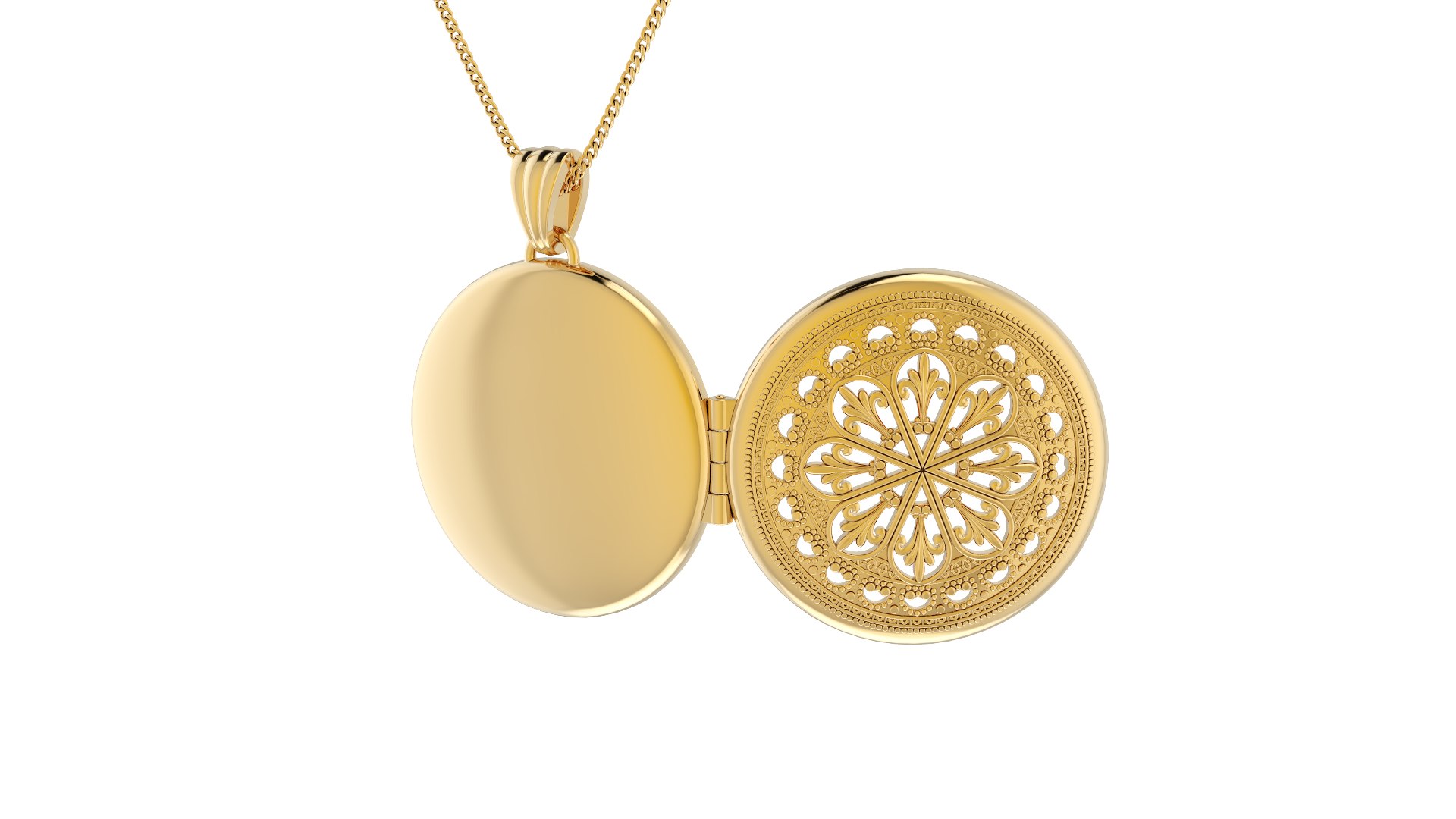 Ornamental Locket Pendant Necklace 3D - TurboSquid 2164530